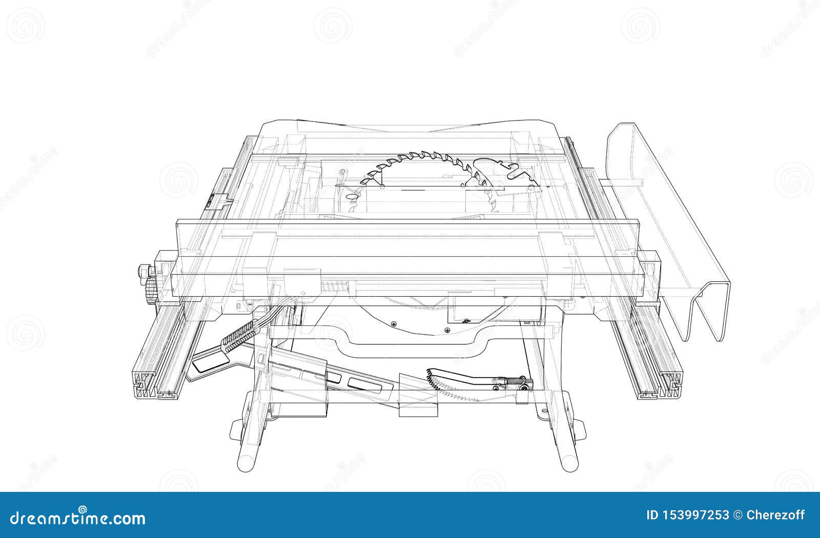 Outline Table Saw for Woodwork Vector Stock Vector - Illustration of ...