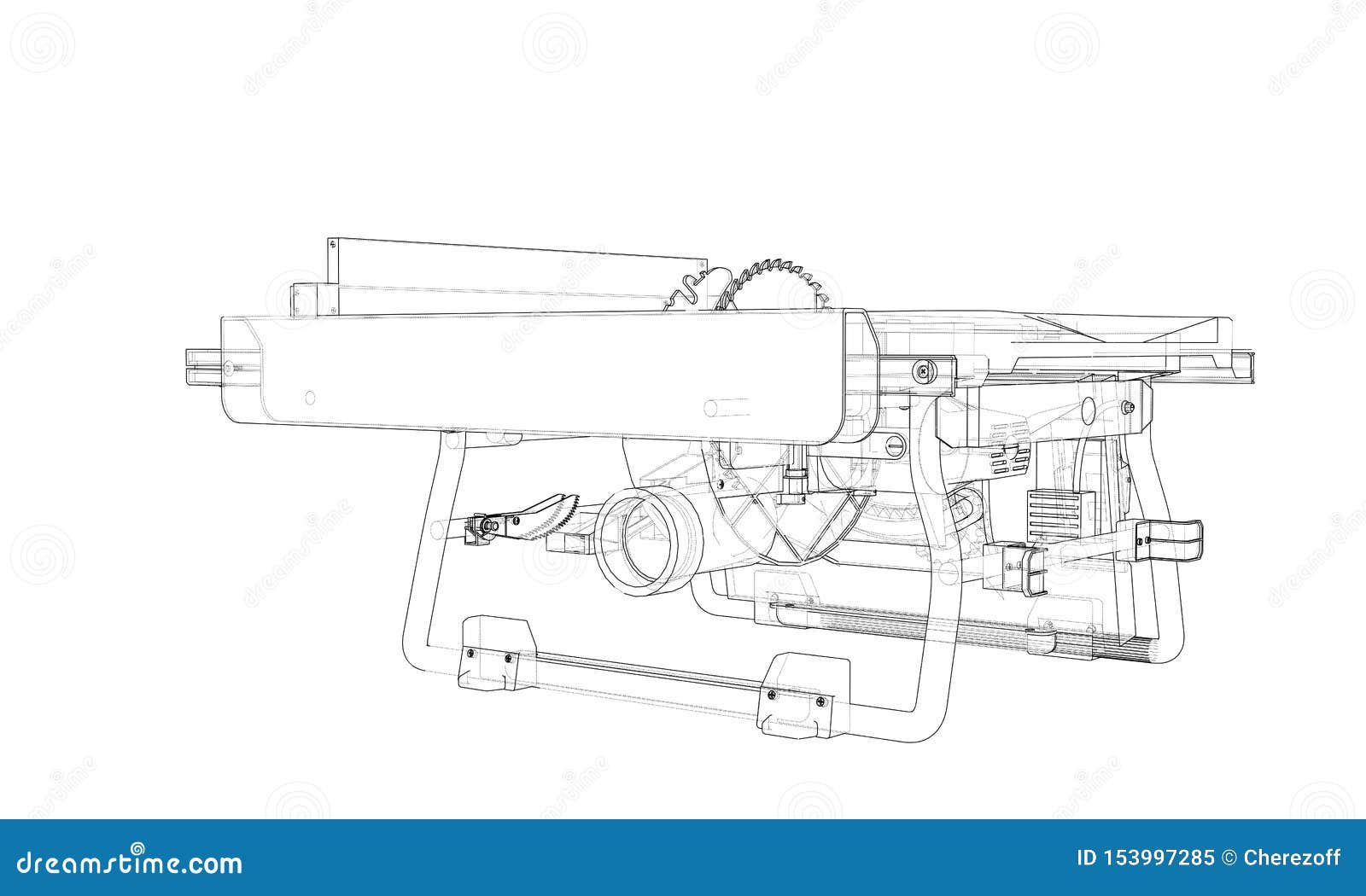 Outline Table Saw for Woodwork Vector Stock Vector - Illustration of ...