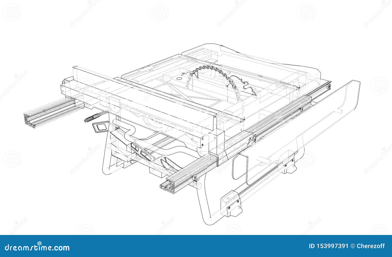 Outline Table Saw for Woodwork Vector Stock Vector - Illustration of ...