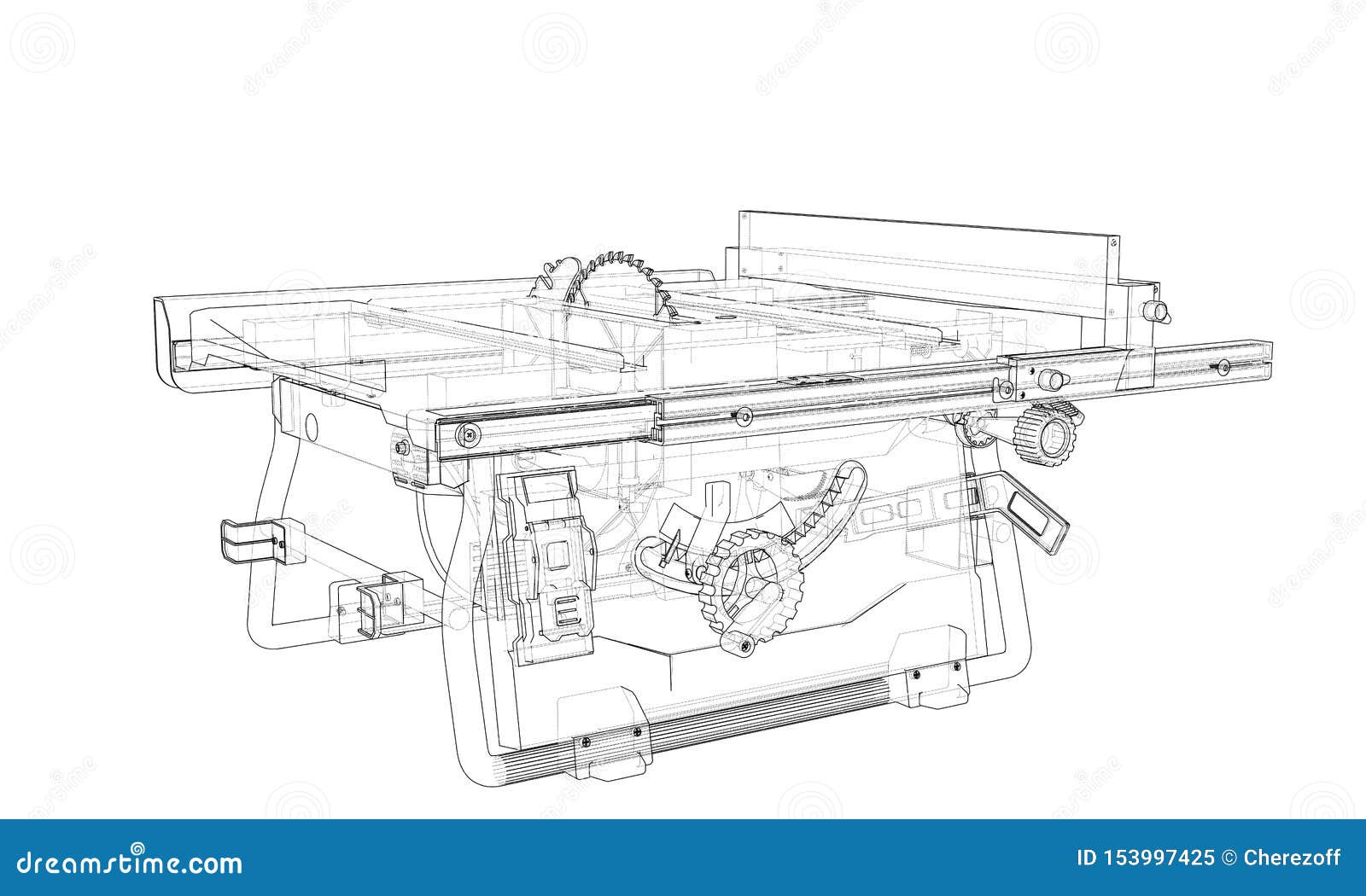 Outline Table Saw for Woodwork Vector Stock Vector - Illustration of ...