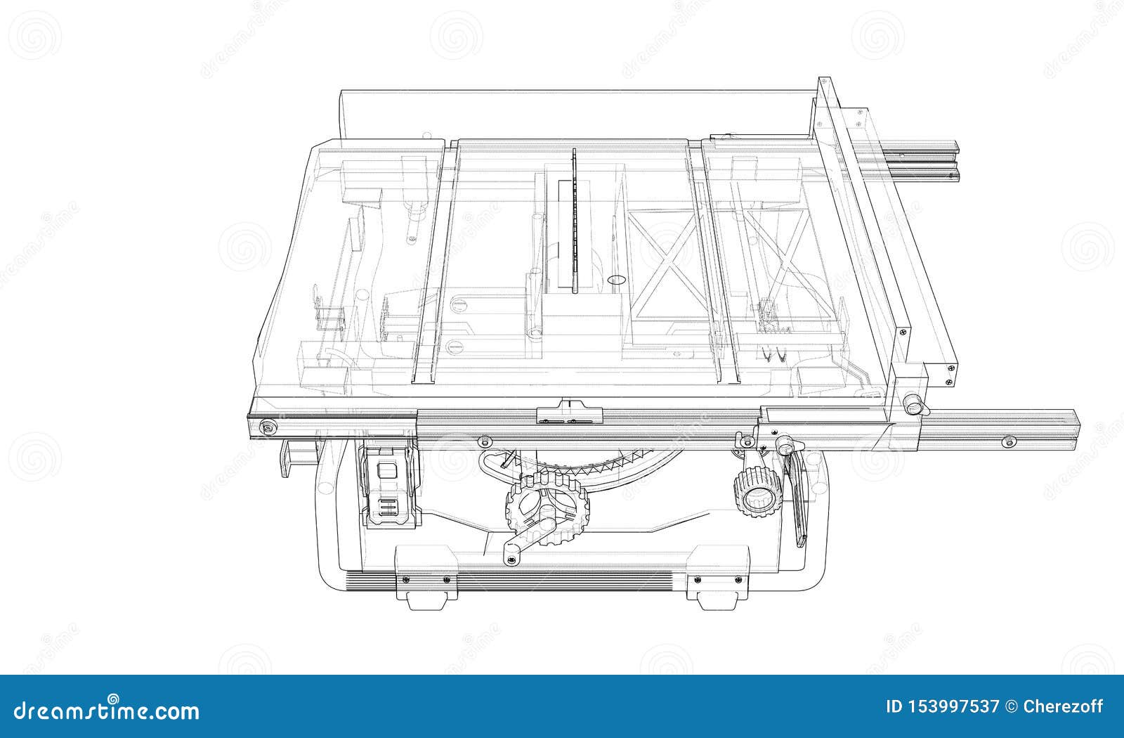 Outline Table Saw for Woodwork Vector Stock Vector - Illustration of ...