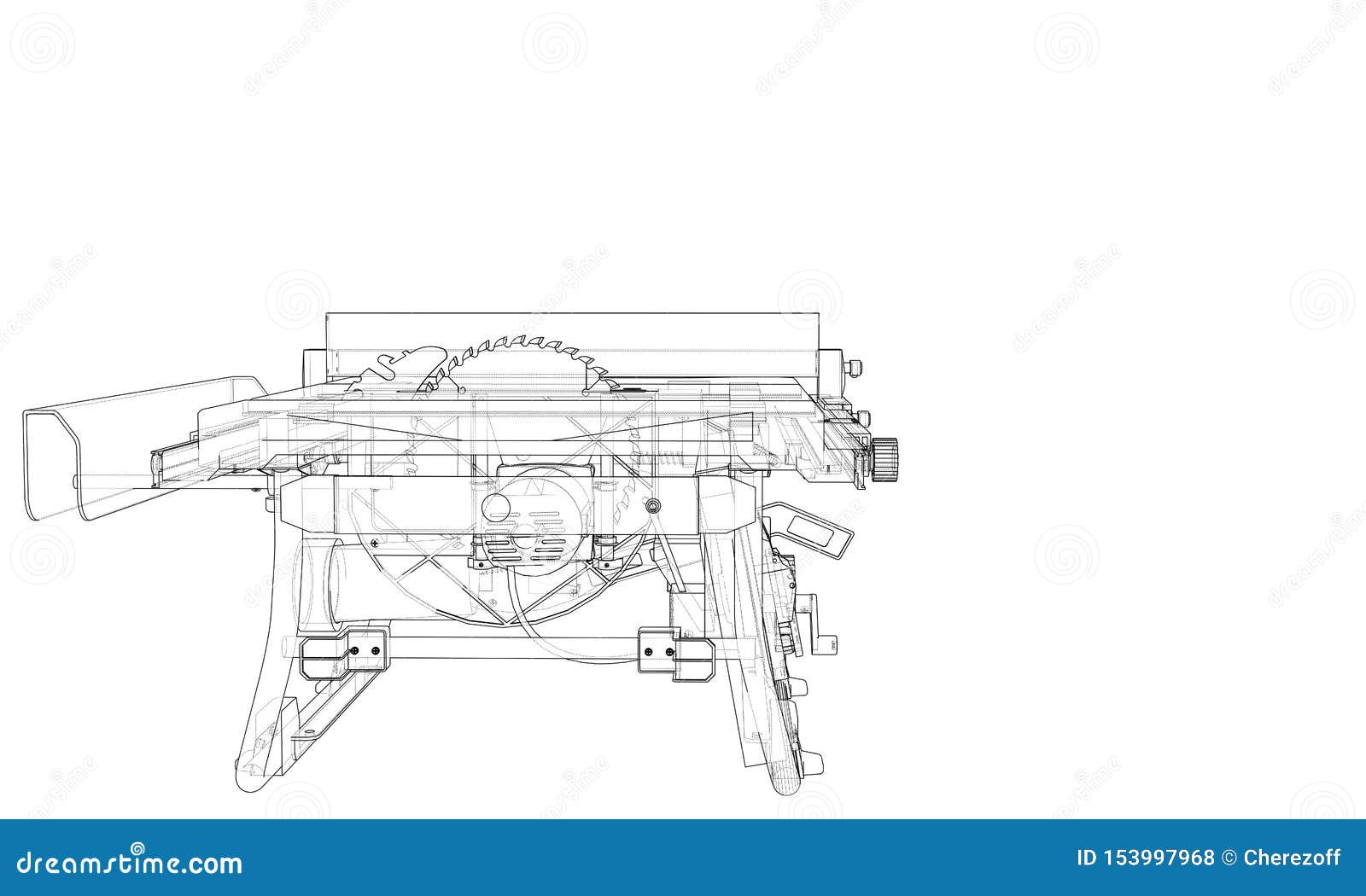 Outline Table Saw for Woodwork Vector Stock Vector - Illustration of ...