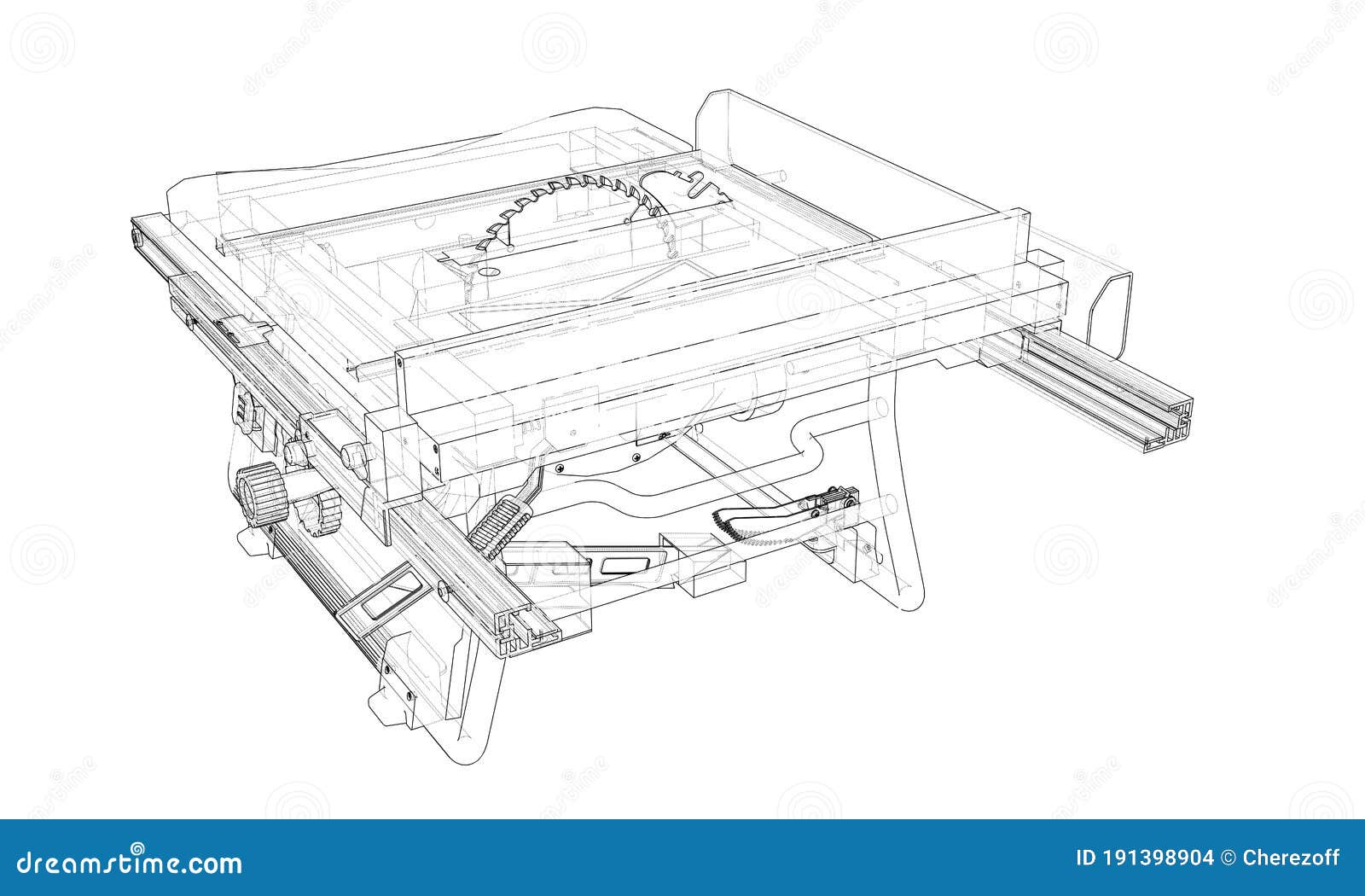 Outline Table Saw for Woodwork Stock Illustration - Illustration of ...