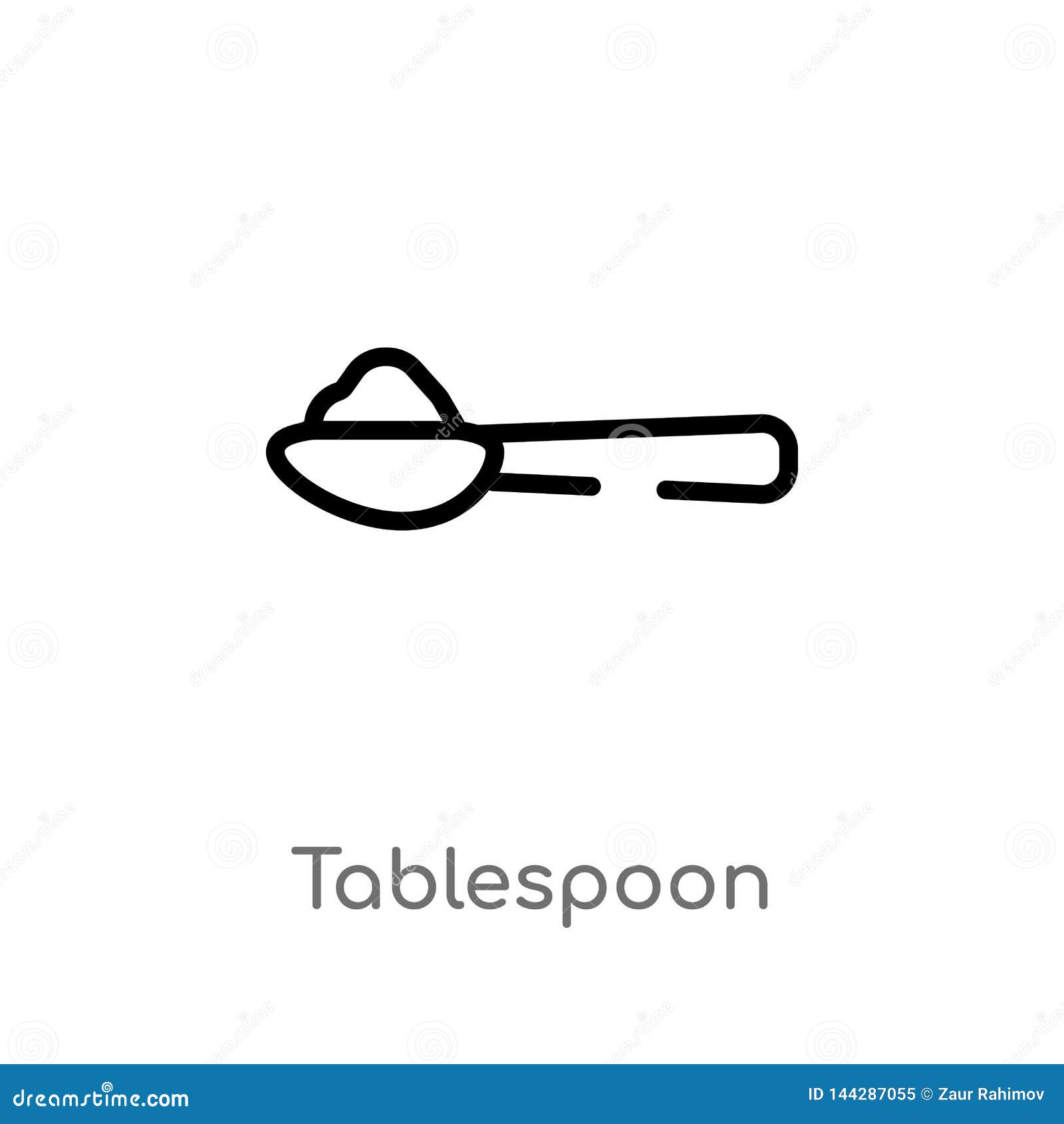 Outline Tablespoon Vector Icon. Isolated Black Simple Line Element ...