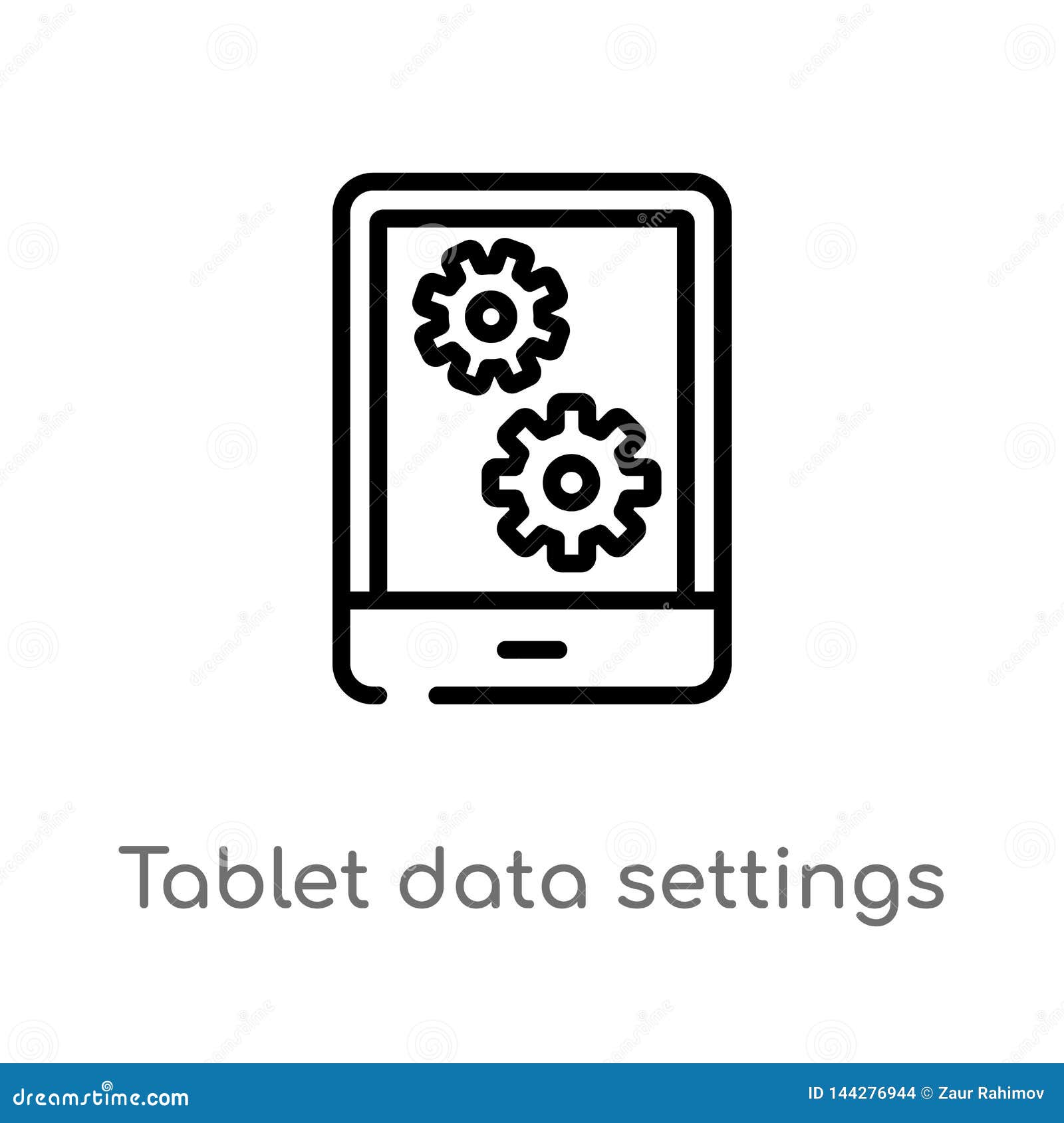 Tablet Data Settings Vector Icon On White Background. Flat Vector ...
