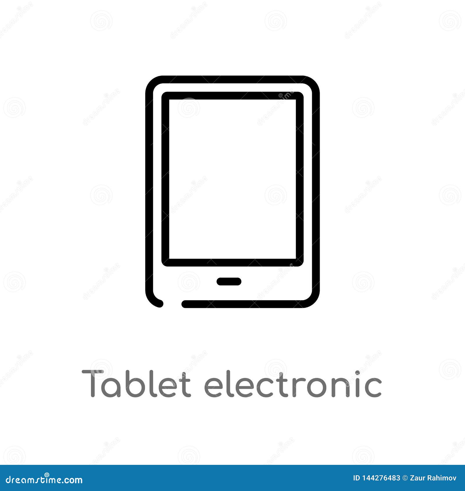 Outline Tablet Electronic Device Vector Icon. Isolated Black Simple ...