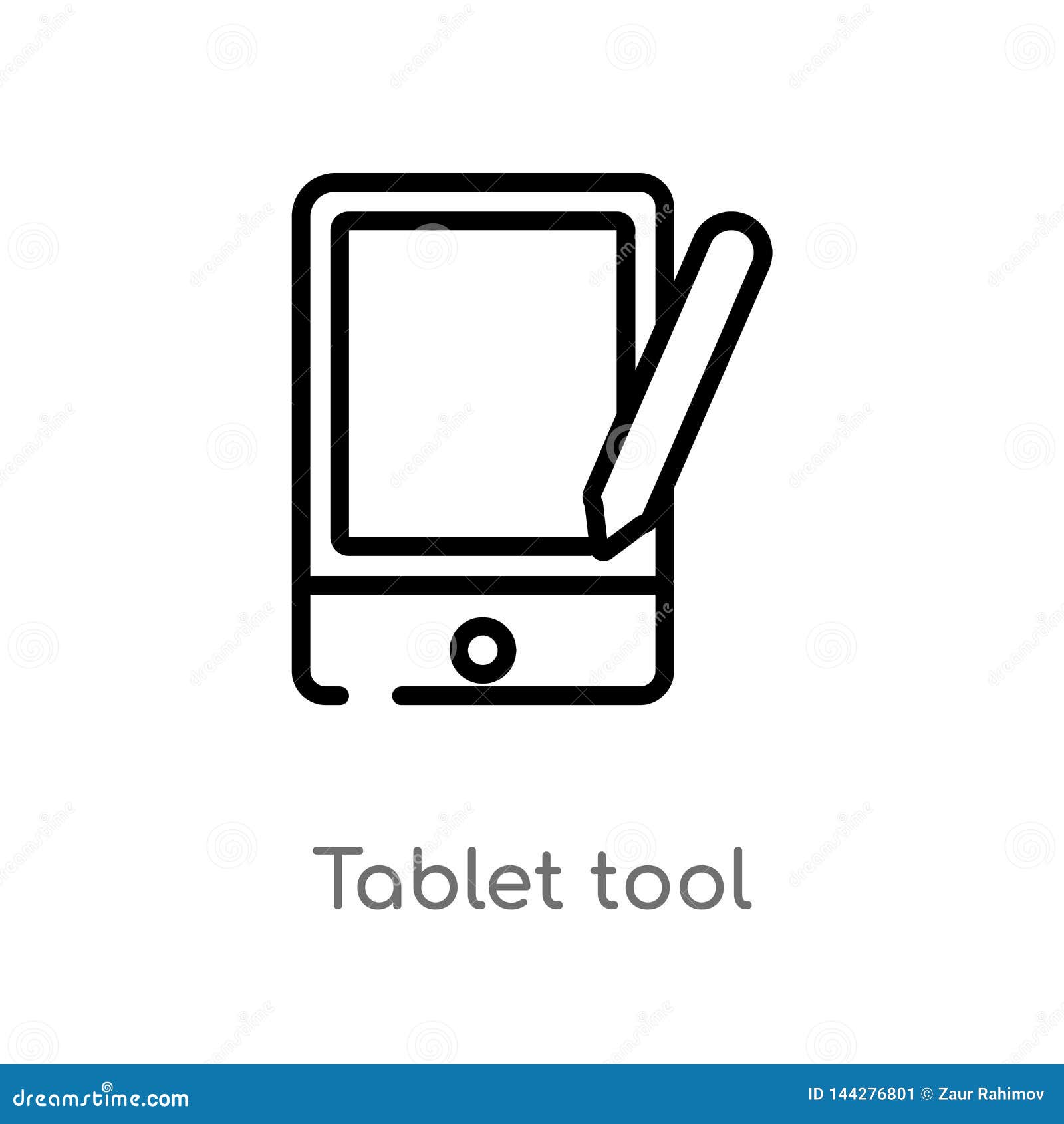 Outline Tablet Tool Vector Icon. Isolated Black Simple Line Element ...