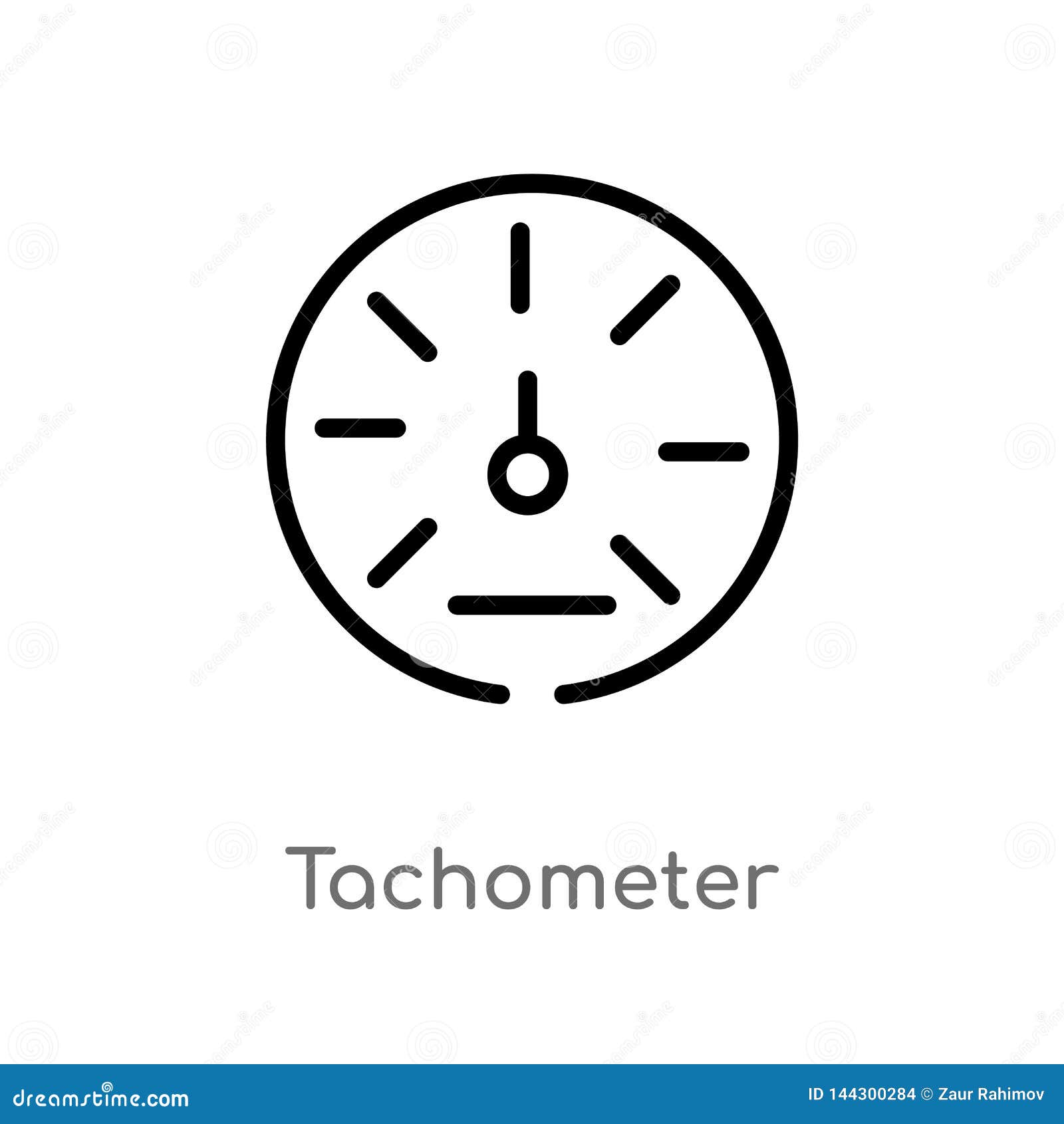 Outline Tachometer Vector Icon. Isolated Black Simple Line Element Illustration from ...