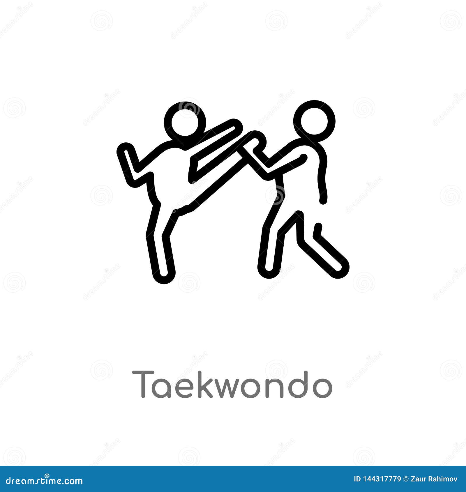 Taekwondo Line Icon Concept Taekwondo Vector Linear Illustration