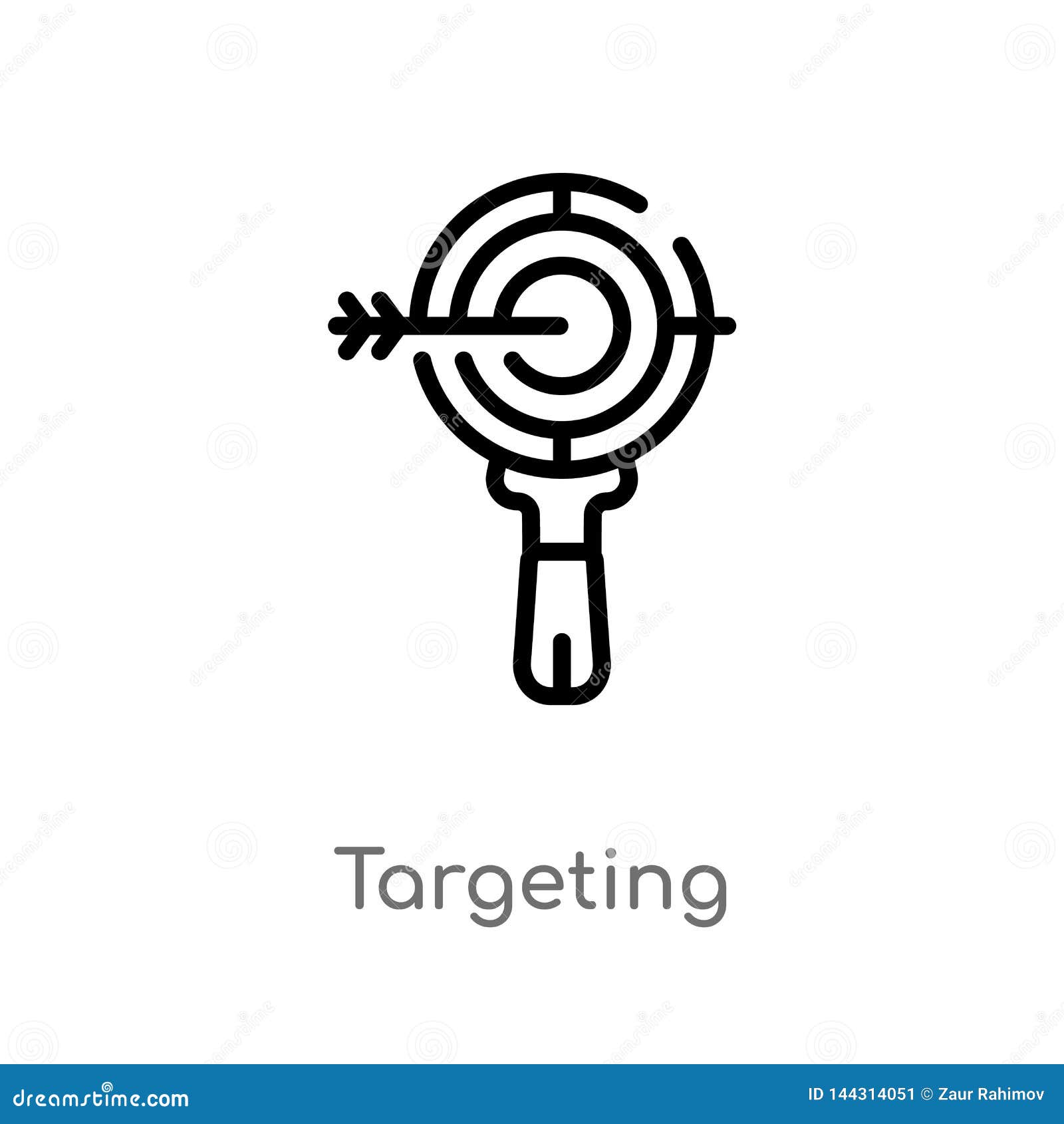Outline Targeting Vector Icon. Isolated Black Simple Line Element ...