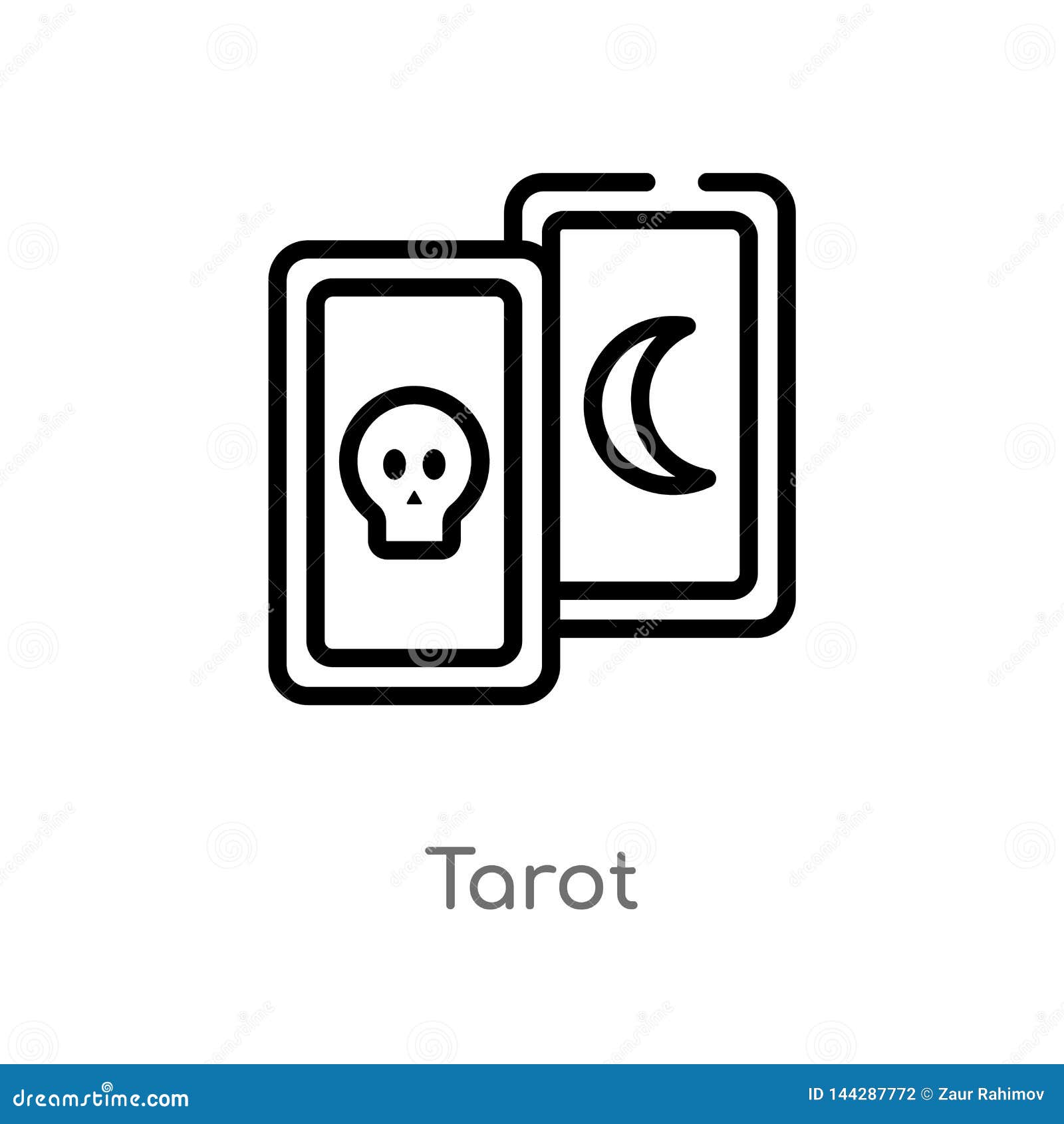 Tarot Vector Icon Isolated On Transparent Background, Linear Tar ...