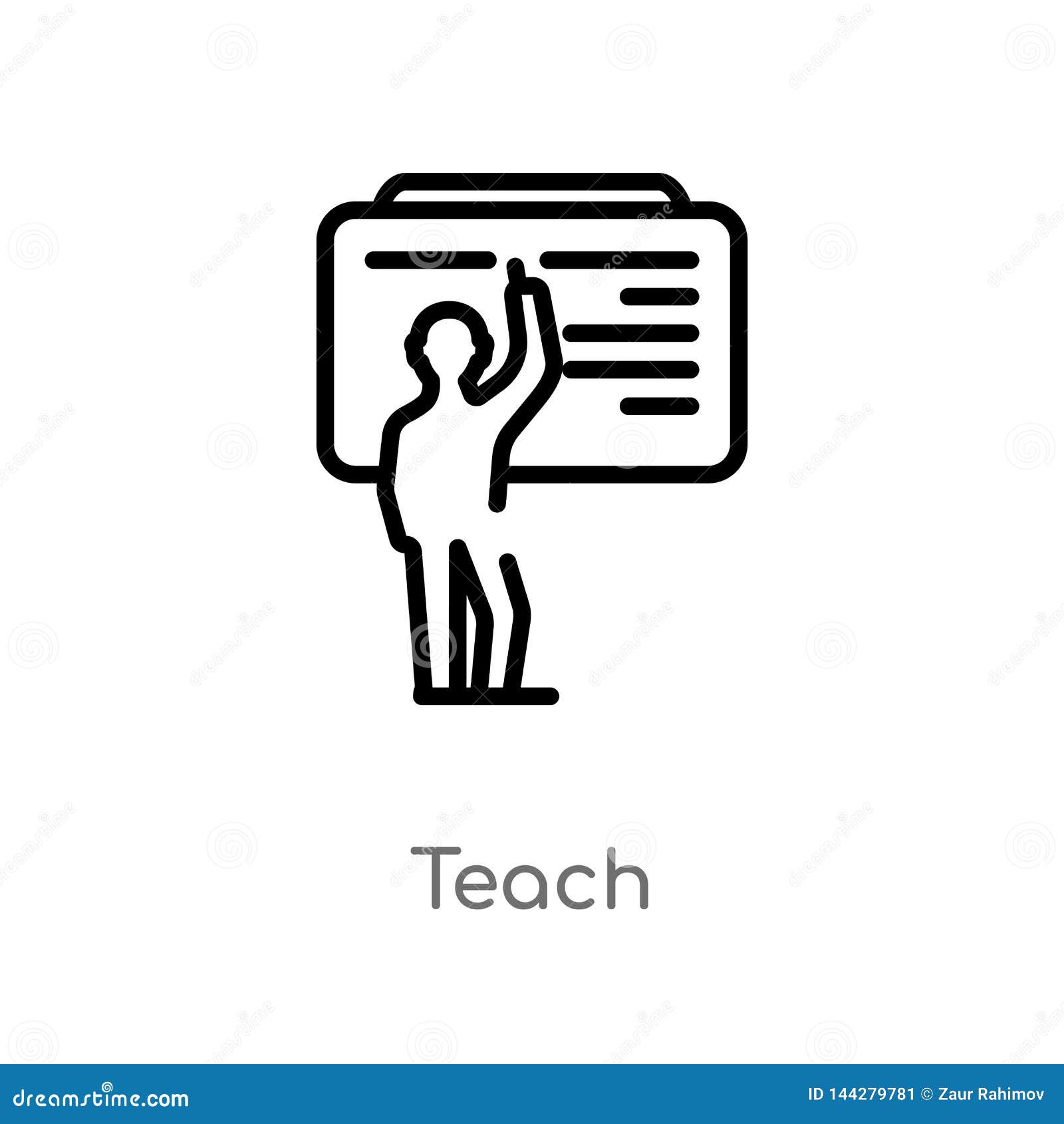Outline Teach Vector Icon. Isolated Black Simple Line Element ...