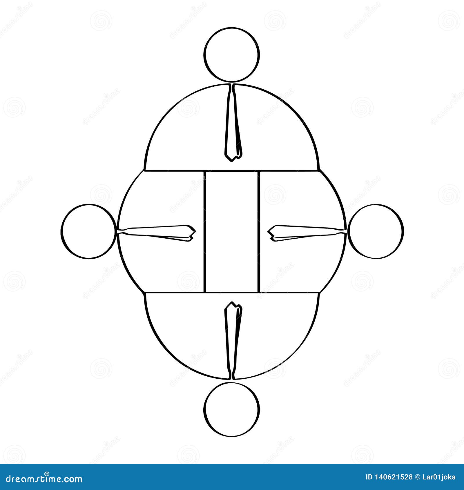 Isolated teamwork outline stock vector. Illustration of group - 140621528