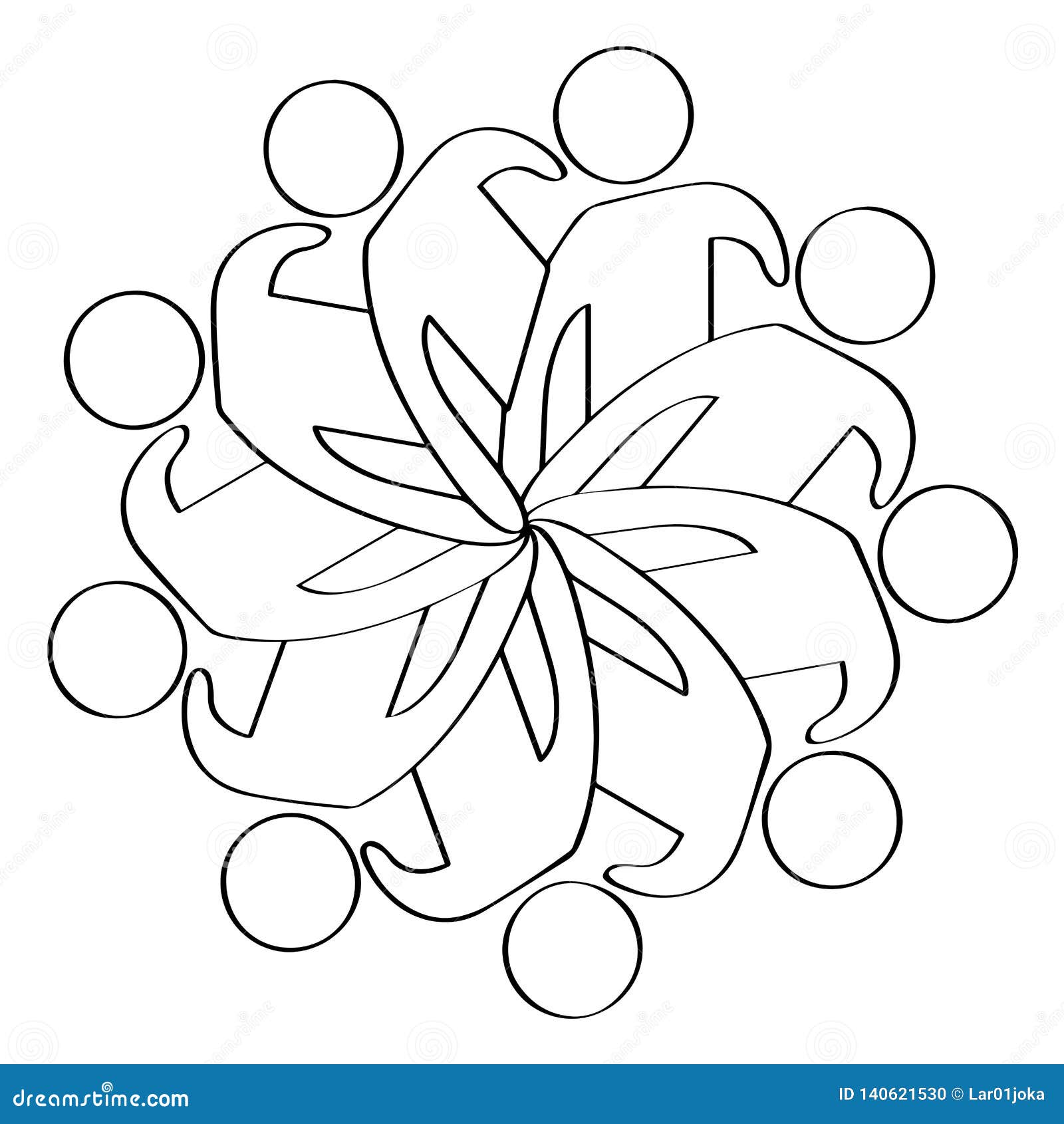 Isolated teamwork outline stock vector. Illustration of outline - 140621530