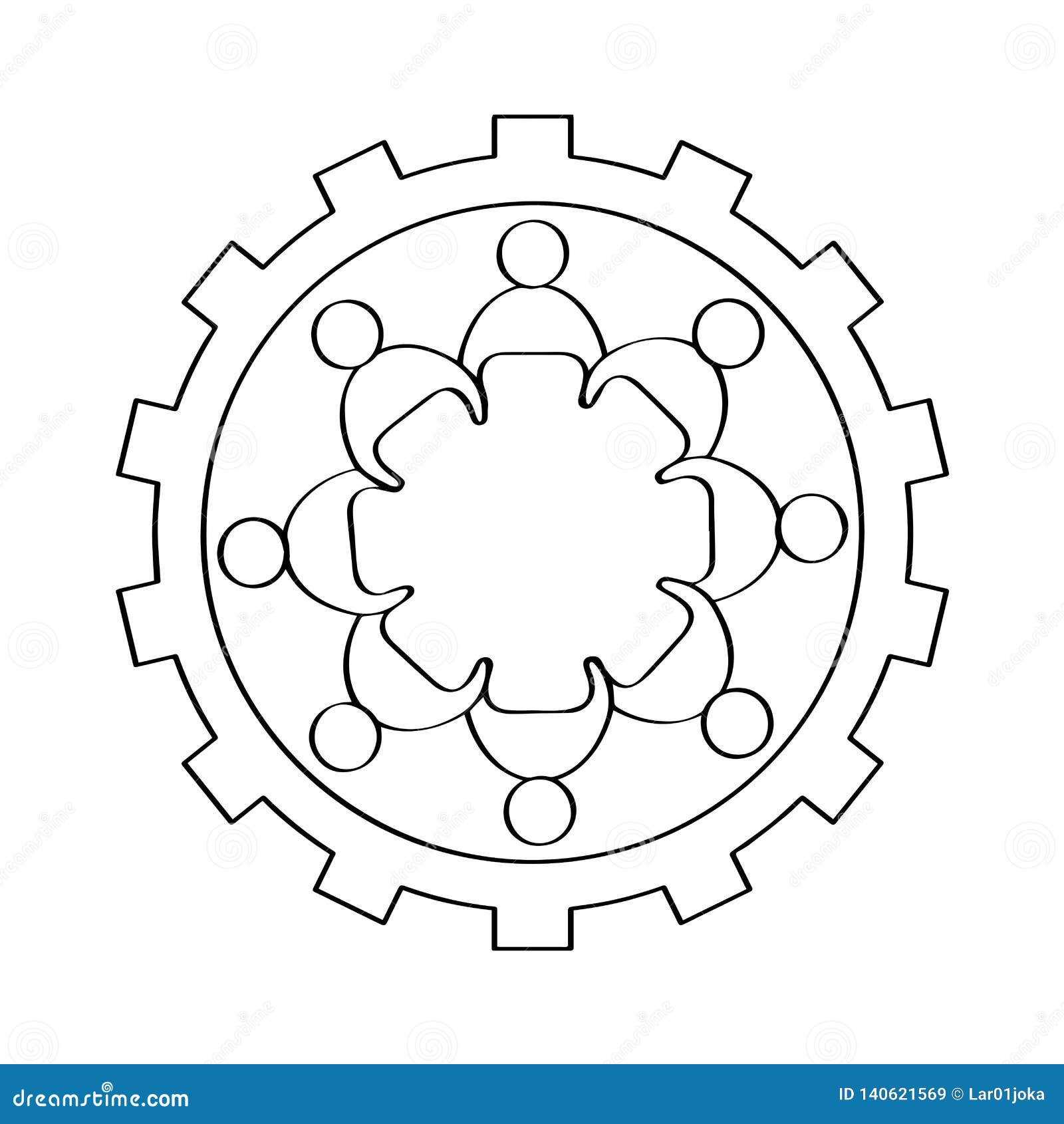 Isolated teamwork outline stock vector. Illustration of vector - 140621569