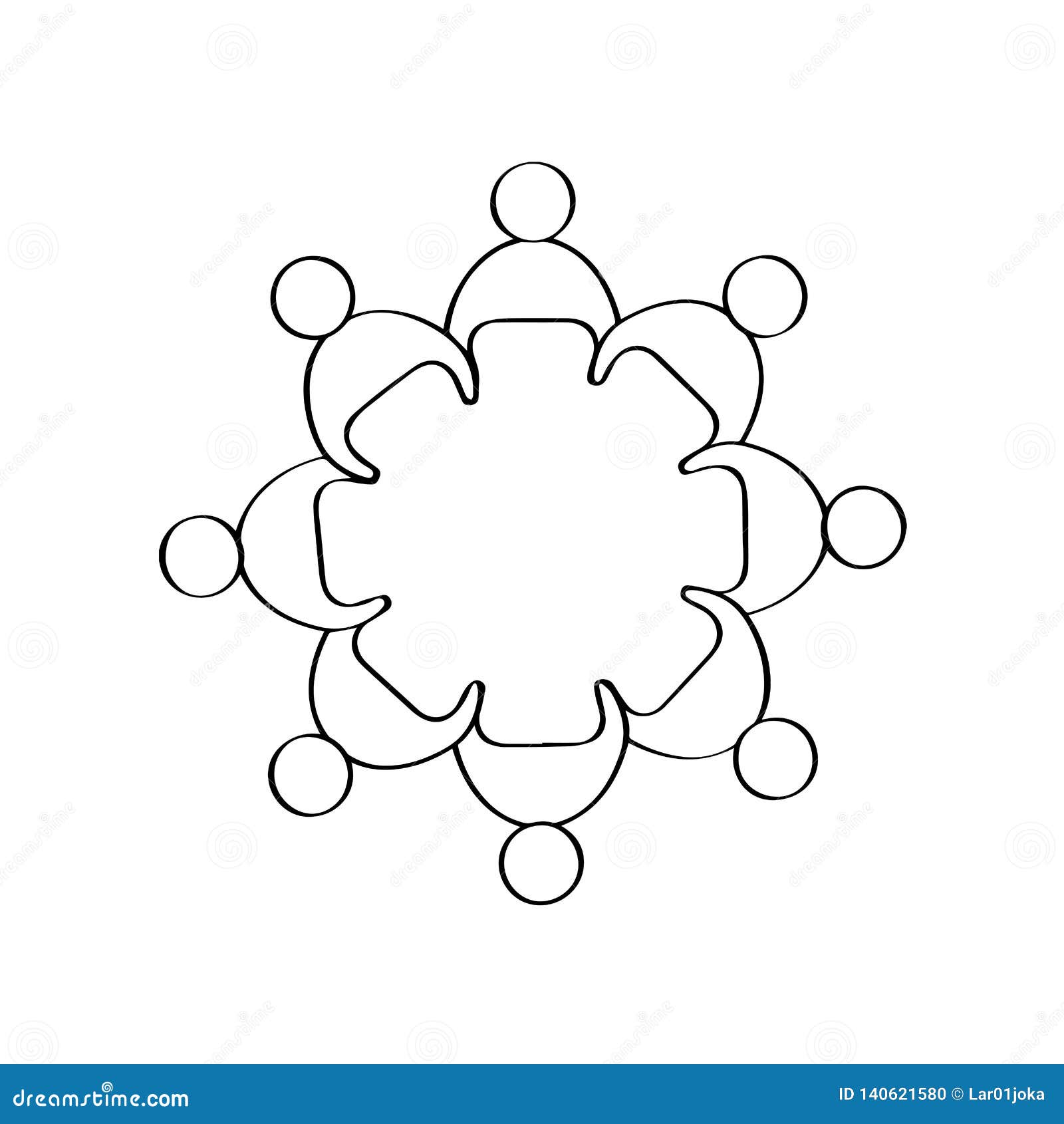 Isolated teamwork outline stock vector. Illustration of partnership ...