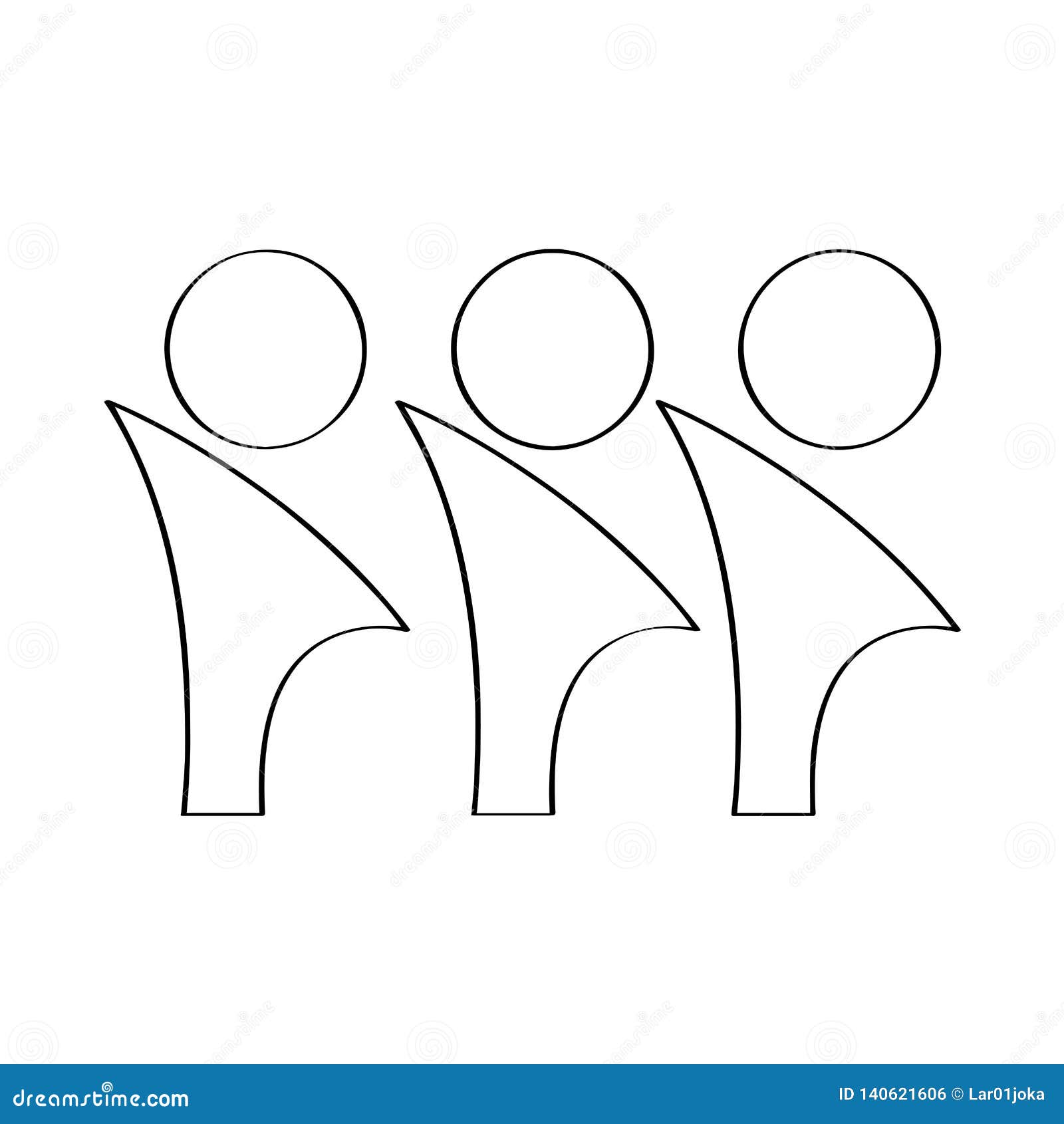 Isolated teamwork outline stock vector. Illustration of meeting - 140621606