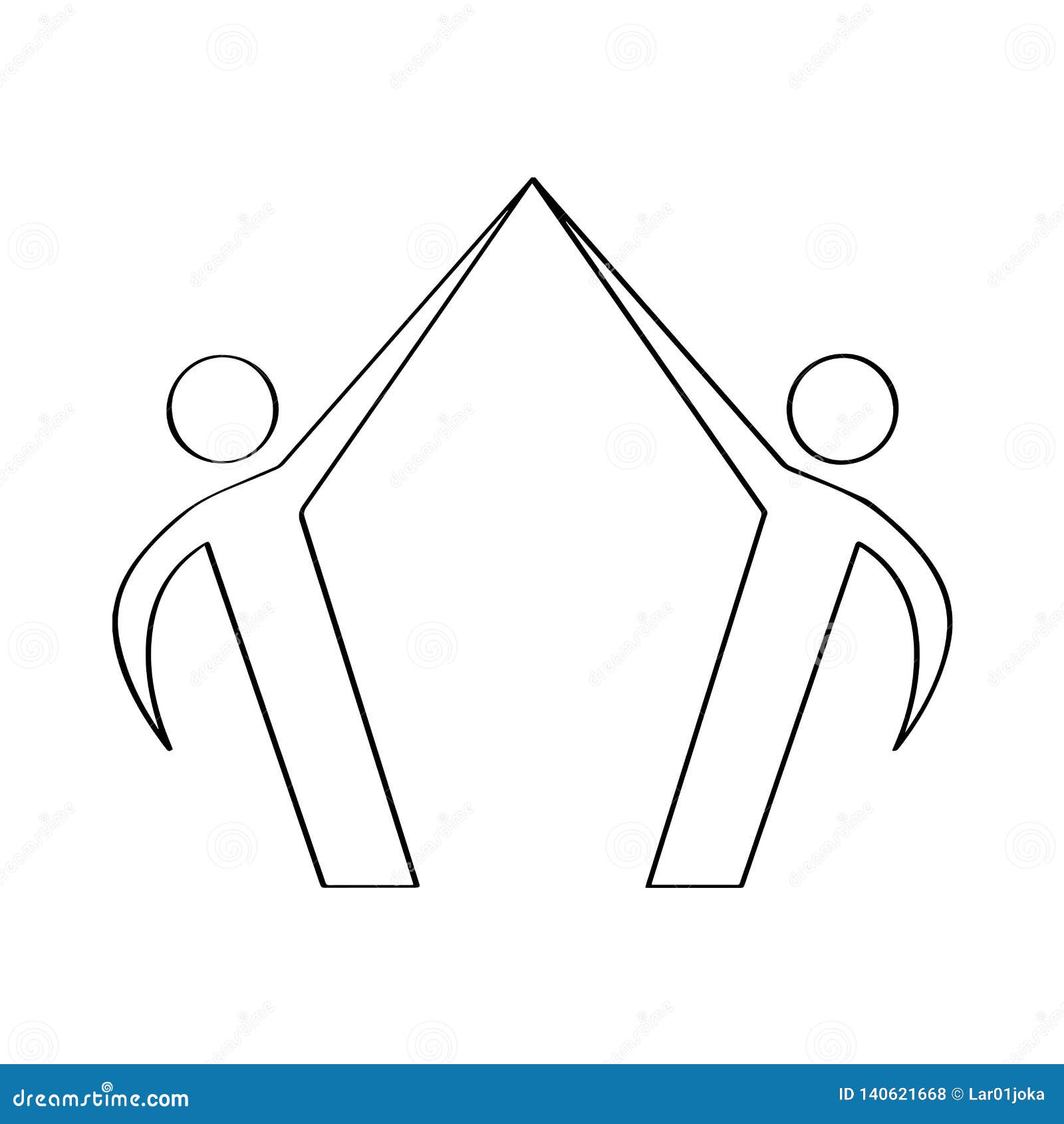 Isolated teamwork outline stock vector. Illustration of work - 140621668