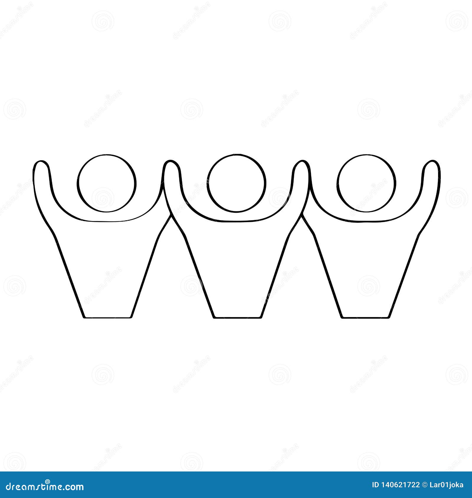 Isolated teamwork outline stock vector. Illustration of community ...
