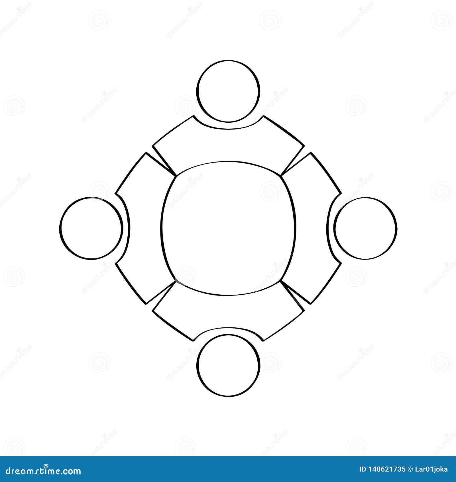 Isolated teamwork outline stock vector. Illustration of partnership ...