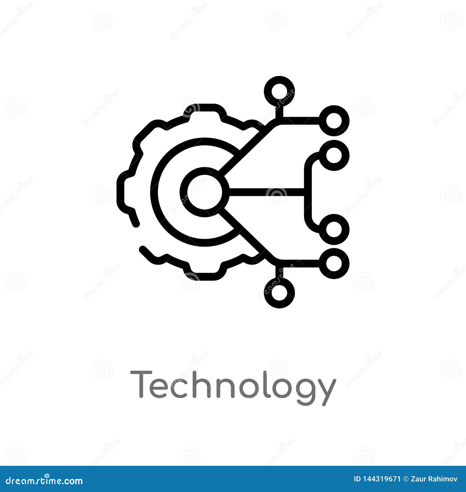 Outline Technology Vector Icon. Isolated Black Simple Line Element ...