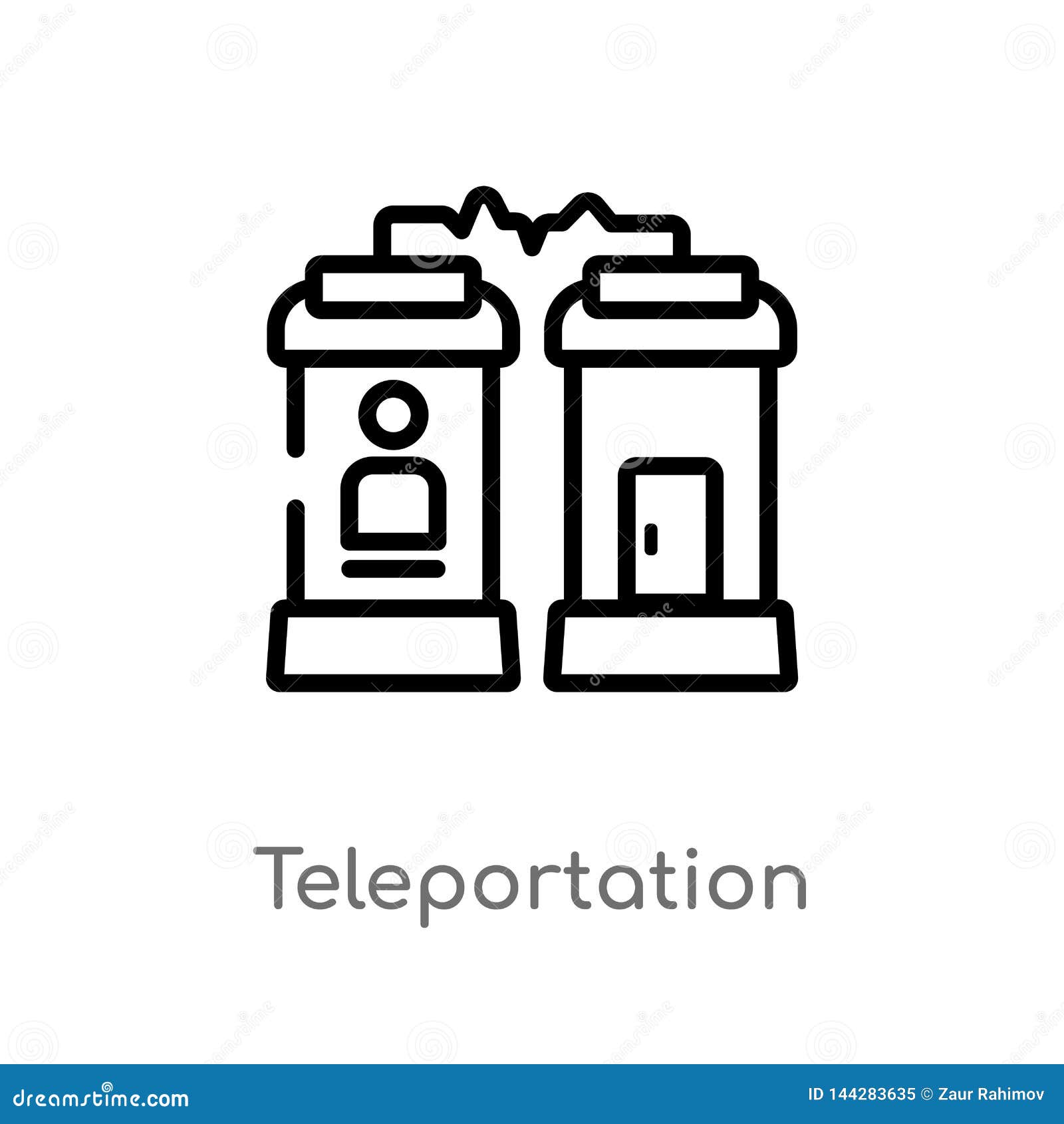 Teleportation Vector Linear Icon Isolated On Transparent Background ...