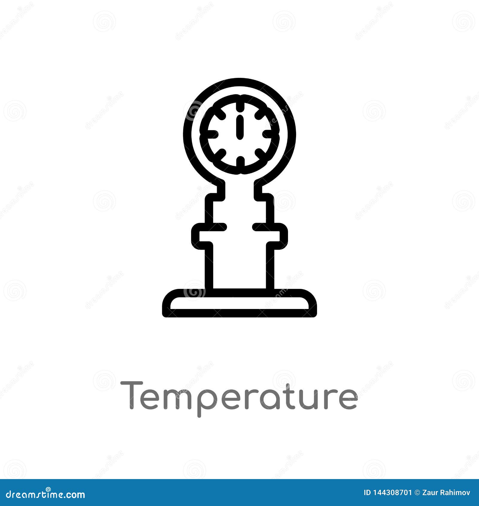 Outline Temperature Vector Icon. Isolated Black Simple Line Element ...