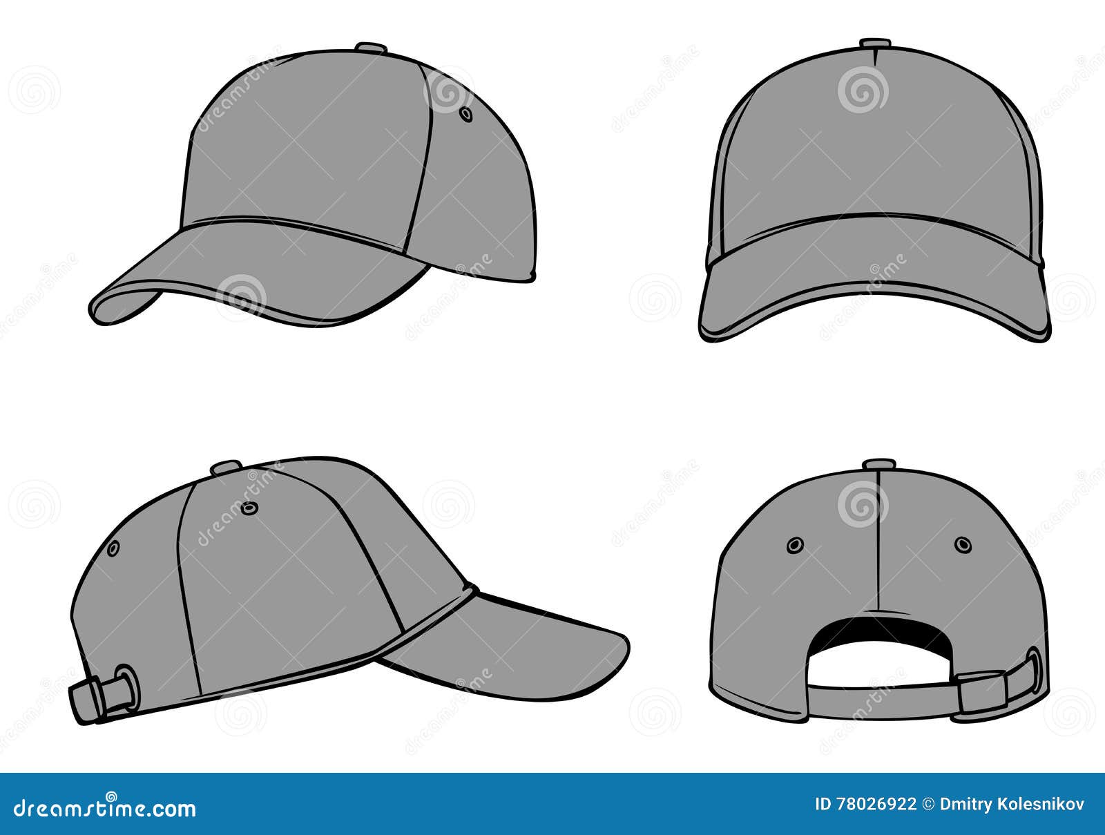 Outline Template Cap Cartoon Vector | CartoonDealer.com #78011925
