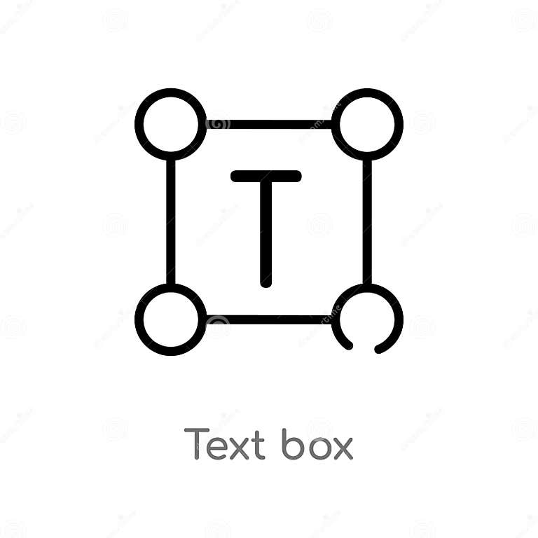 Outline Text Box Vector Icon. Isolated Black Simple Line Element ...