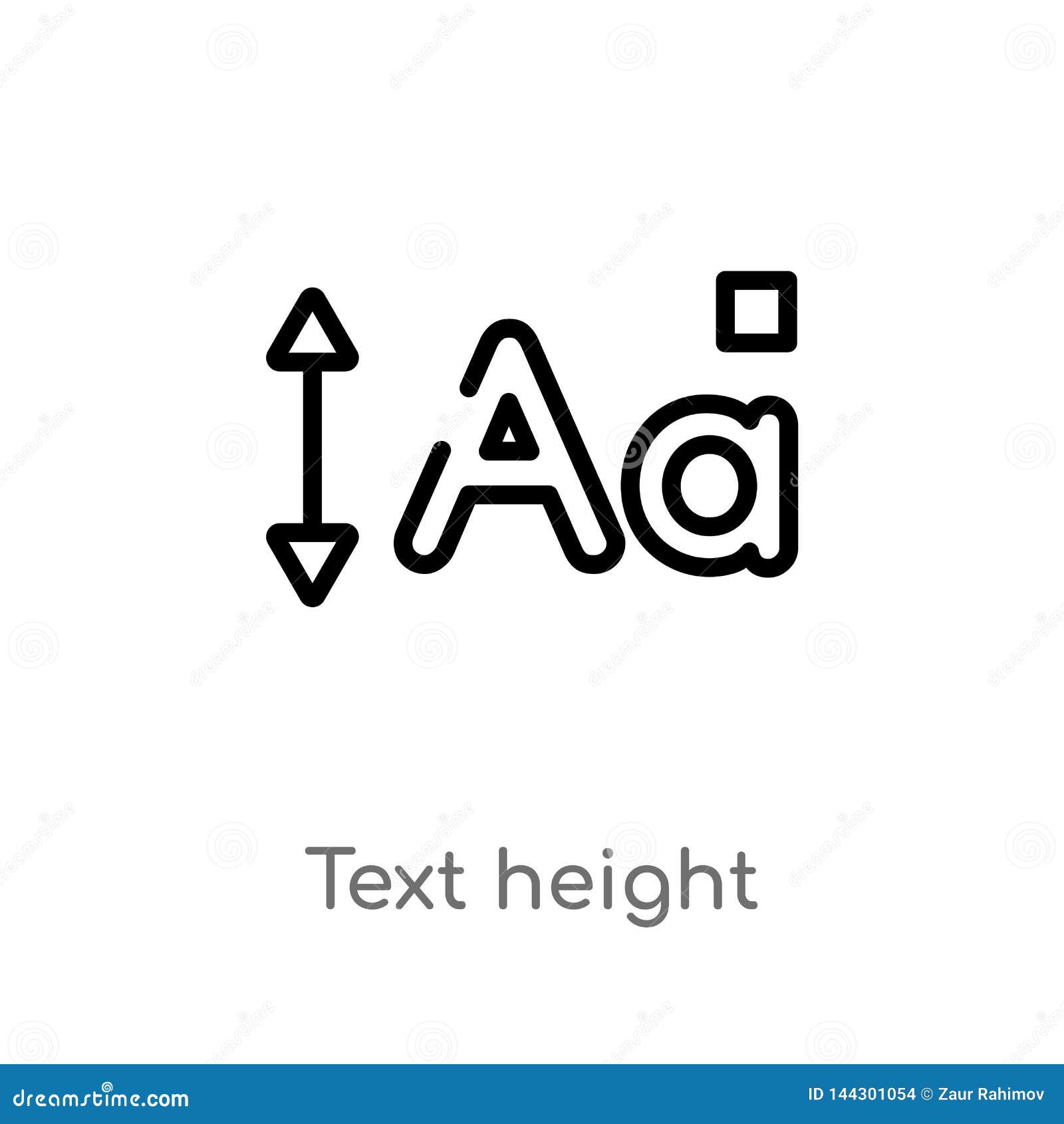 Outline Text Height Vector Icon. Isolated Black Simple Line Element ... Outline Text Height Vector Icon. Isolated Black Simple Line Element ...