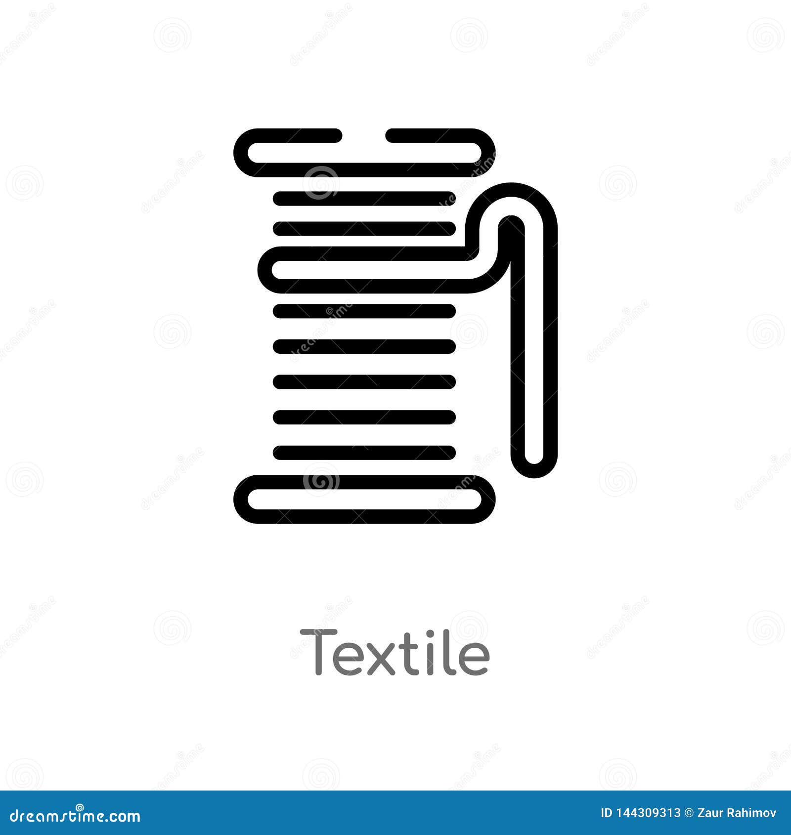 Outline Textile Vector Icon. Isolated Black Simple Line Element ...