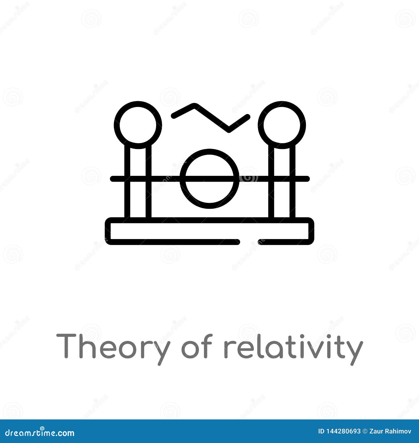 Outline Theory of Relativity Vector Icon. Isolated Black Simple Line ...