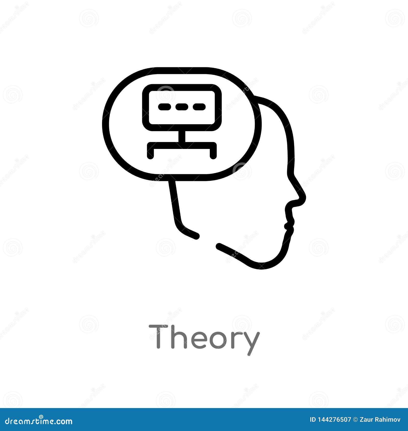 Outline Theory Vector Icon. Isolated Black Simple Line Element ...