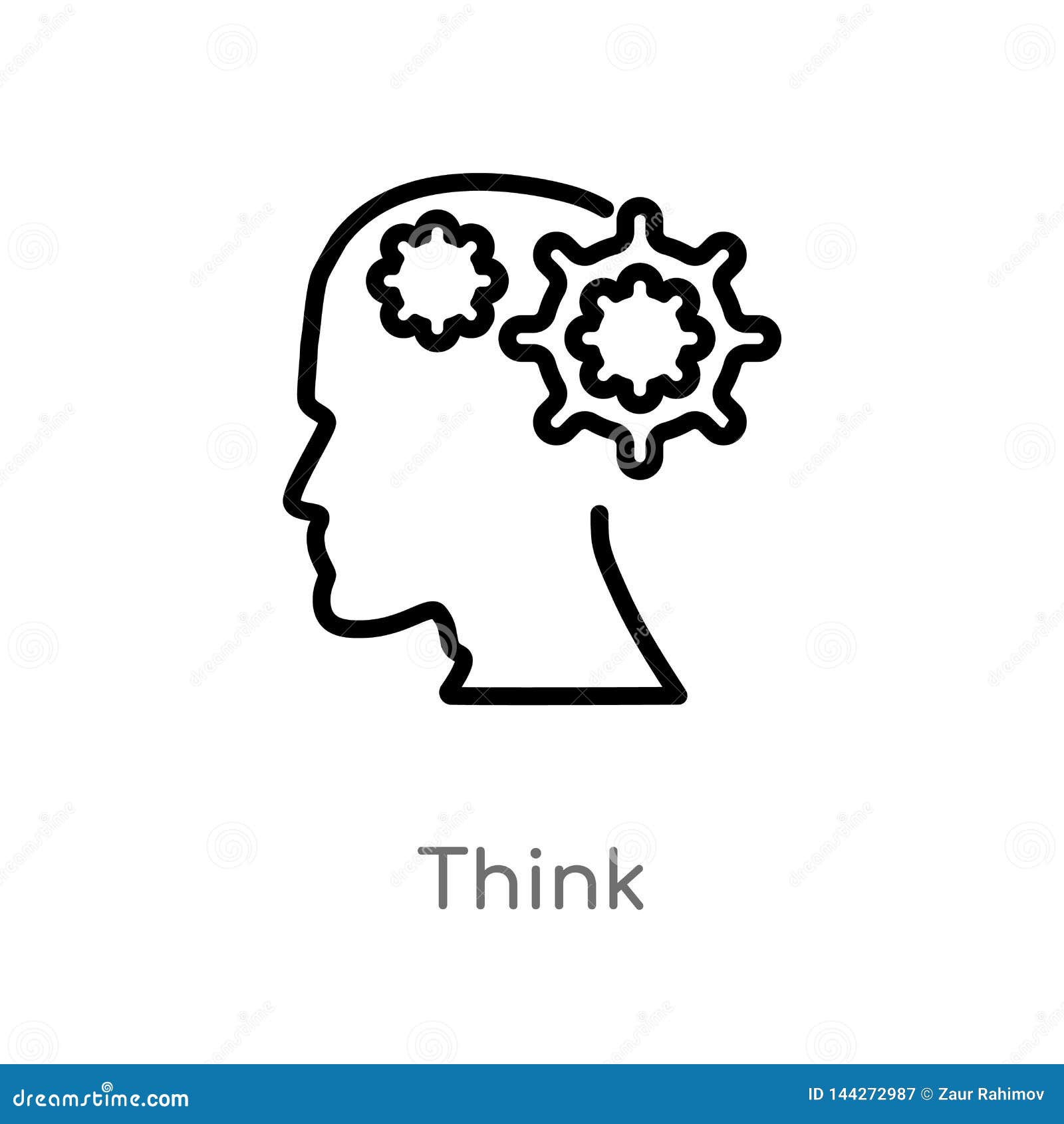 Outline Think Vector Icon. Isolated Black Simple Line Element ...