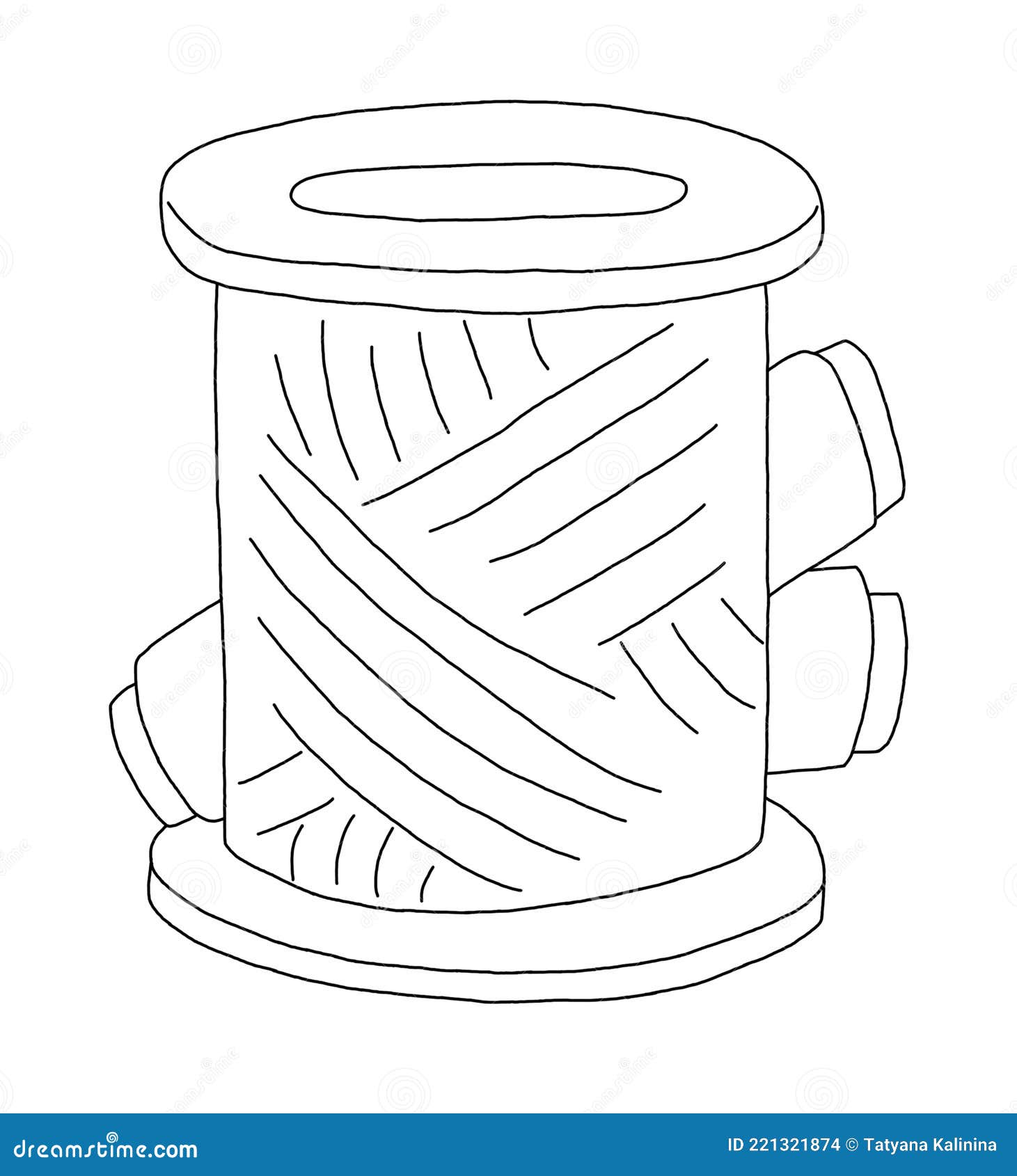 The Outline of the Three Spools of Sewing Thread Stock Illustration ...