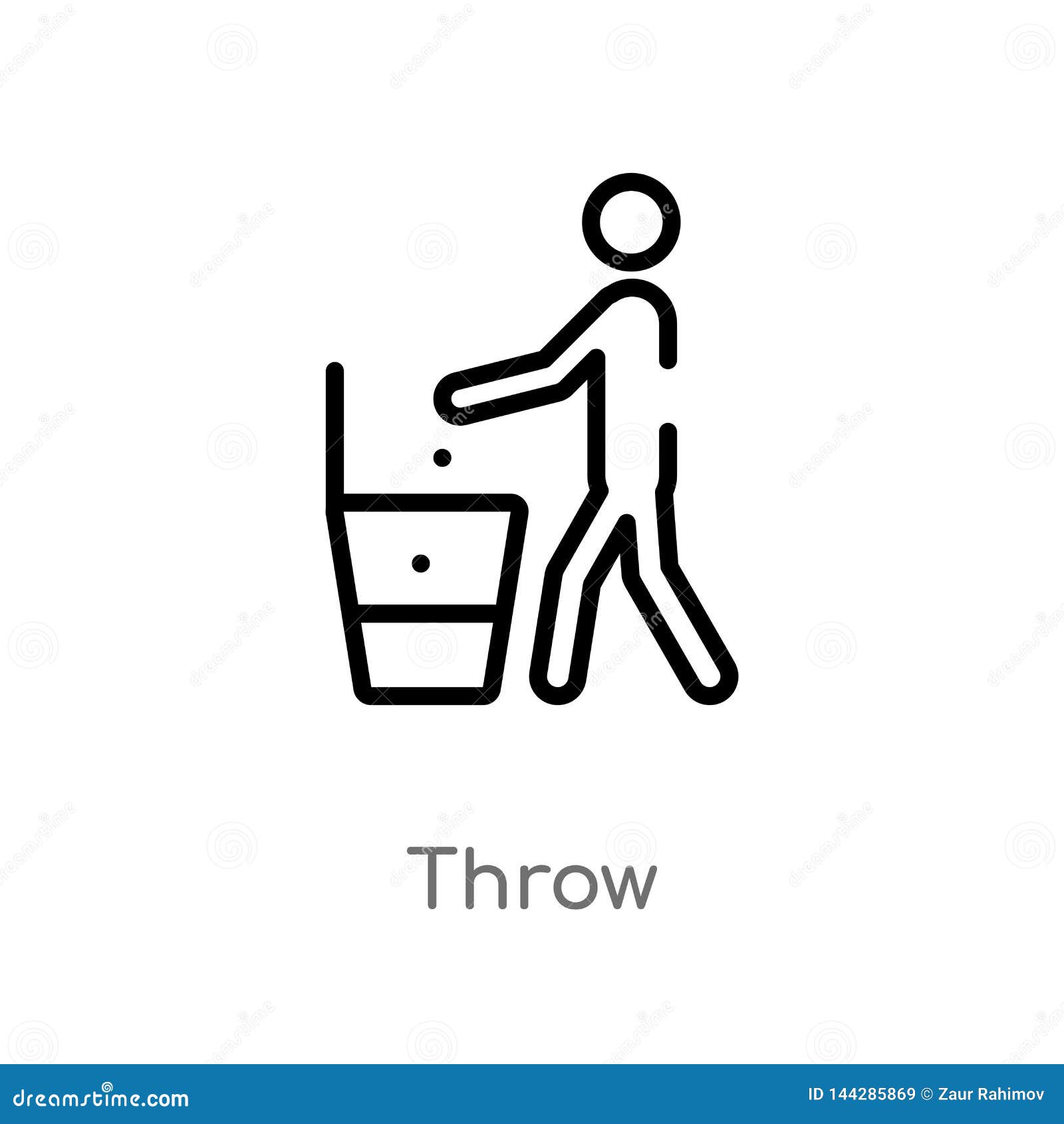 Outline Throw Vector Icon. Isolated Black Simple Line Element ...