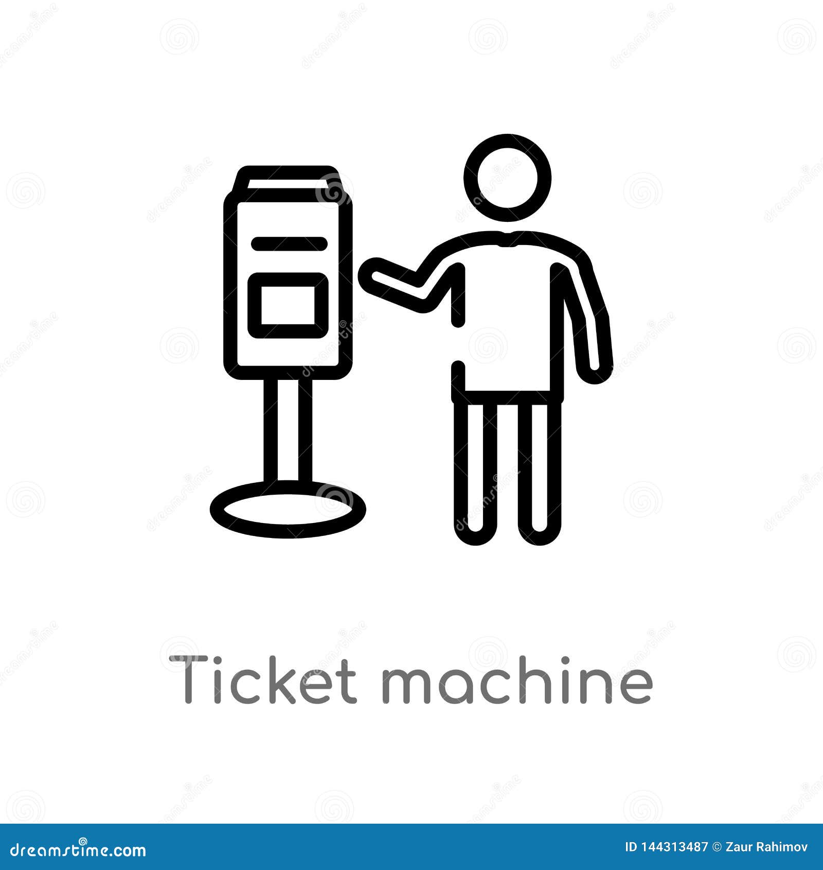 Outline Ticket Collector Vector Icon. Isolated Black Simple Line ...