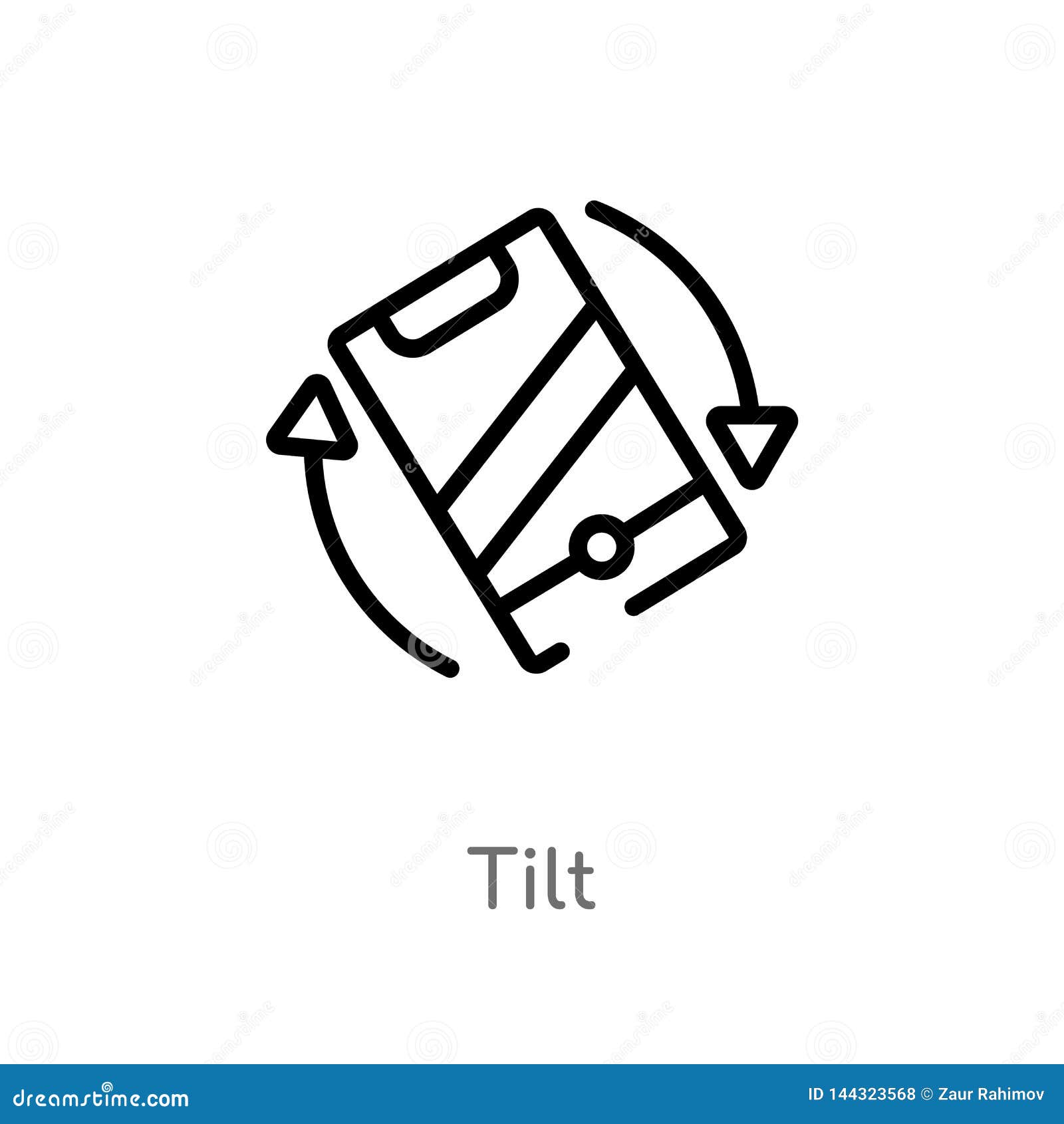 Outline Tilt Vector Icon. Isolated Black Simple Line Element ...