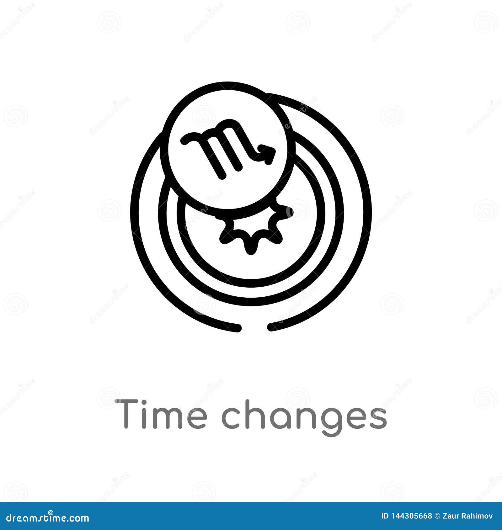 Outline Time Changes Vector Icon. Isolated Black Simple Line Element ...
