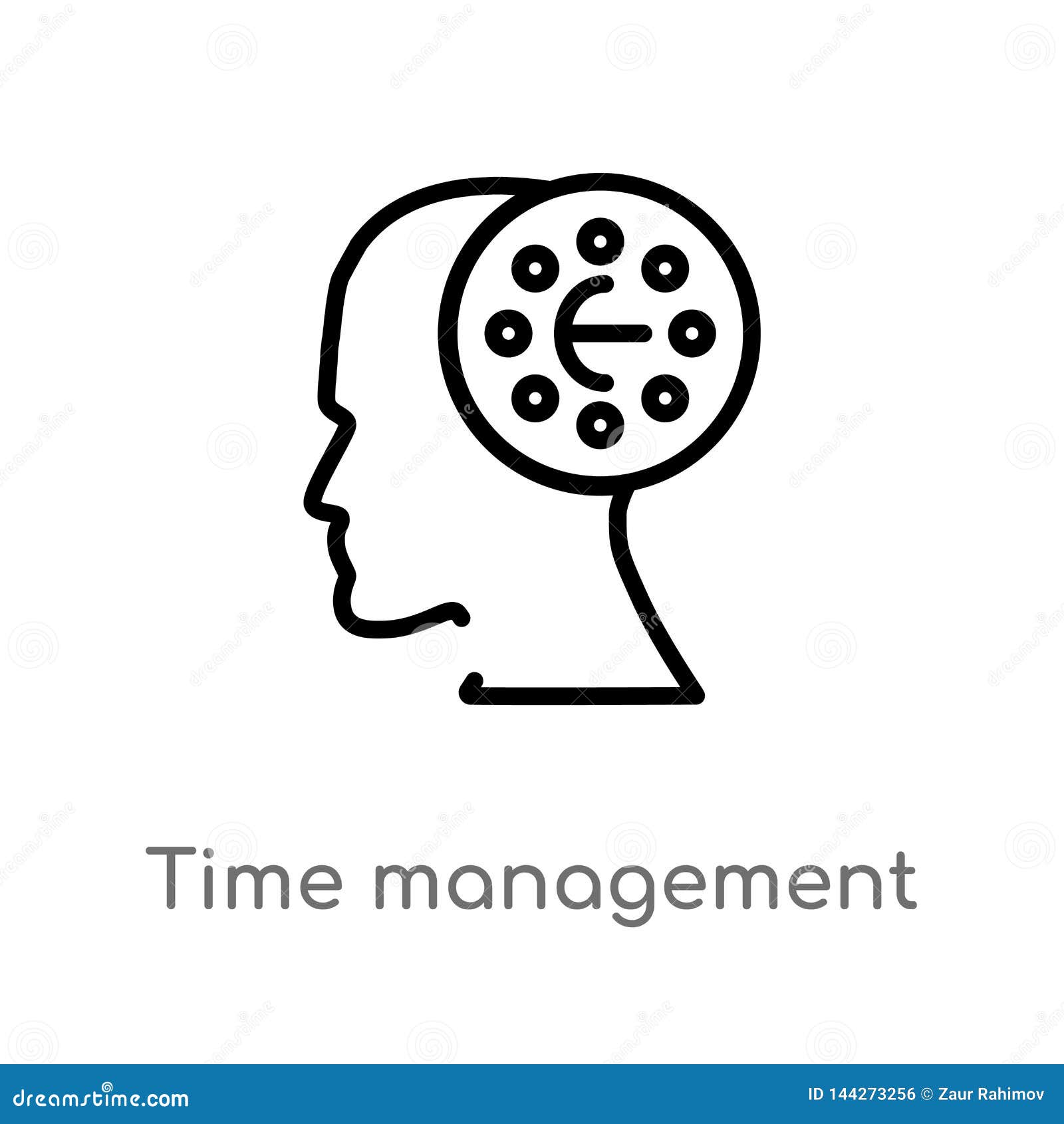 Outline Time Management Vector Icon. Isolated Black Simple Line Element ...
