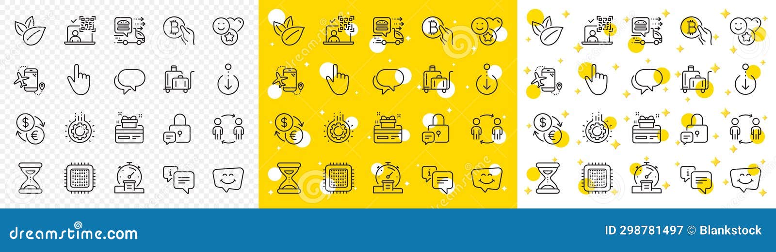 Outline Timer Qr Code And Time Line Icons For Web App Vector Stock Vector Illustration Of