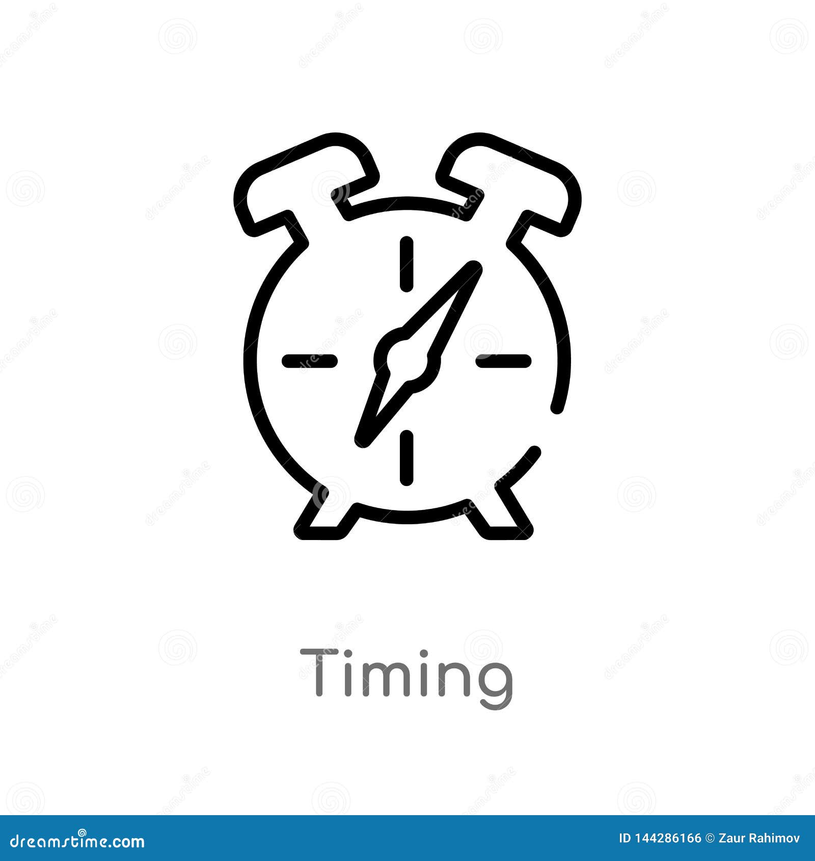 Outline Timing Vector Icon. Isolated Black Simple Line Element ...