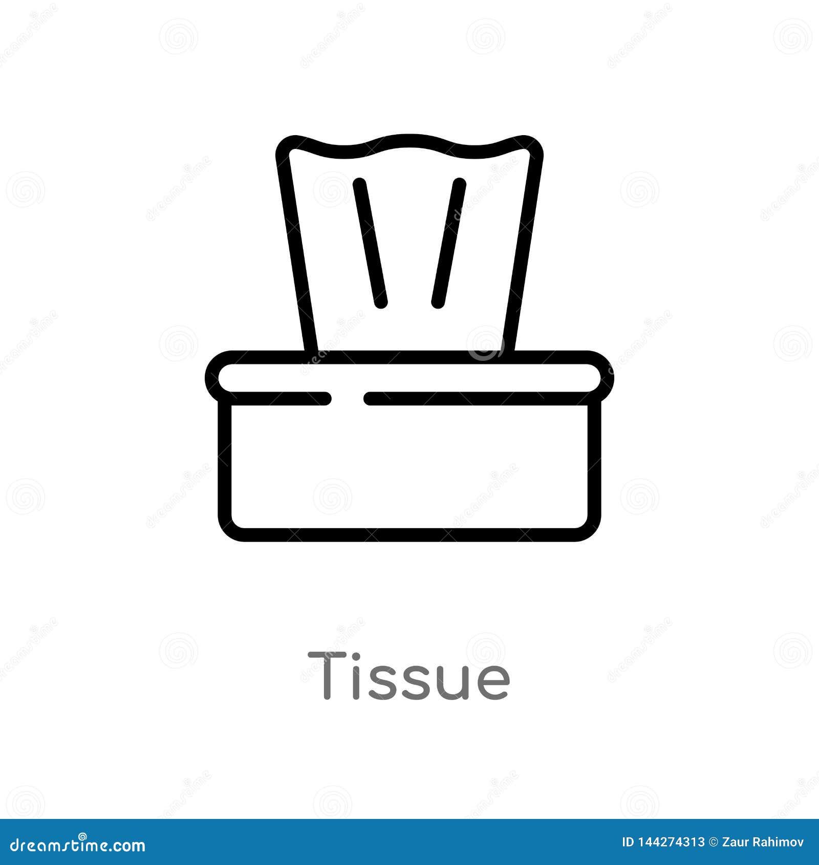 Outline Tissue Vector Icon. Isolated Black Simple Line Element ...