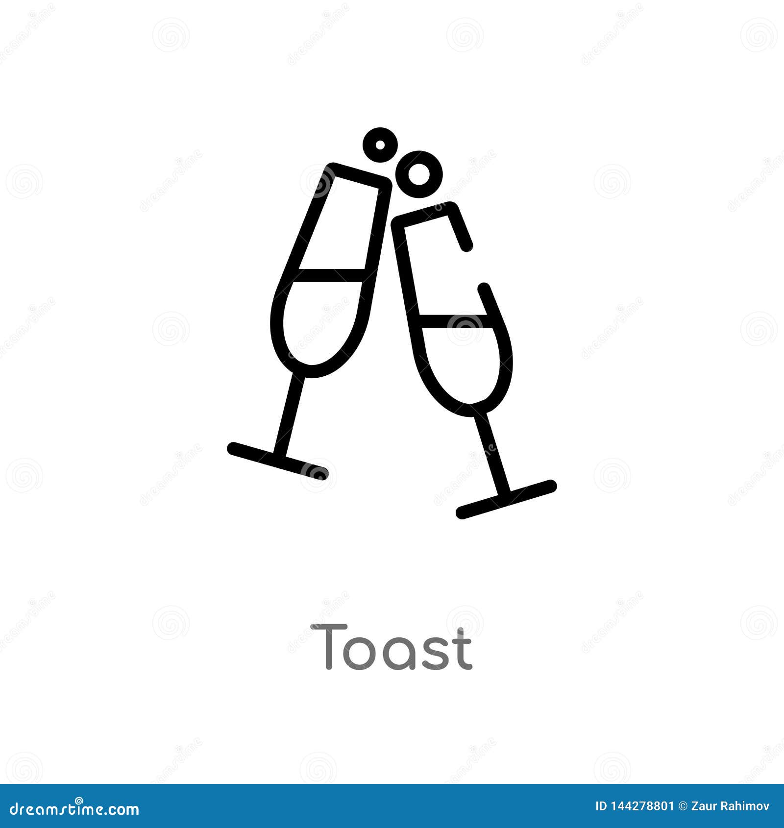 Outline Toast Vector Icon. Isolated Black Simple Line Element ...