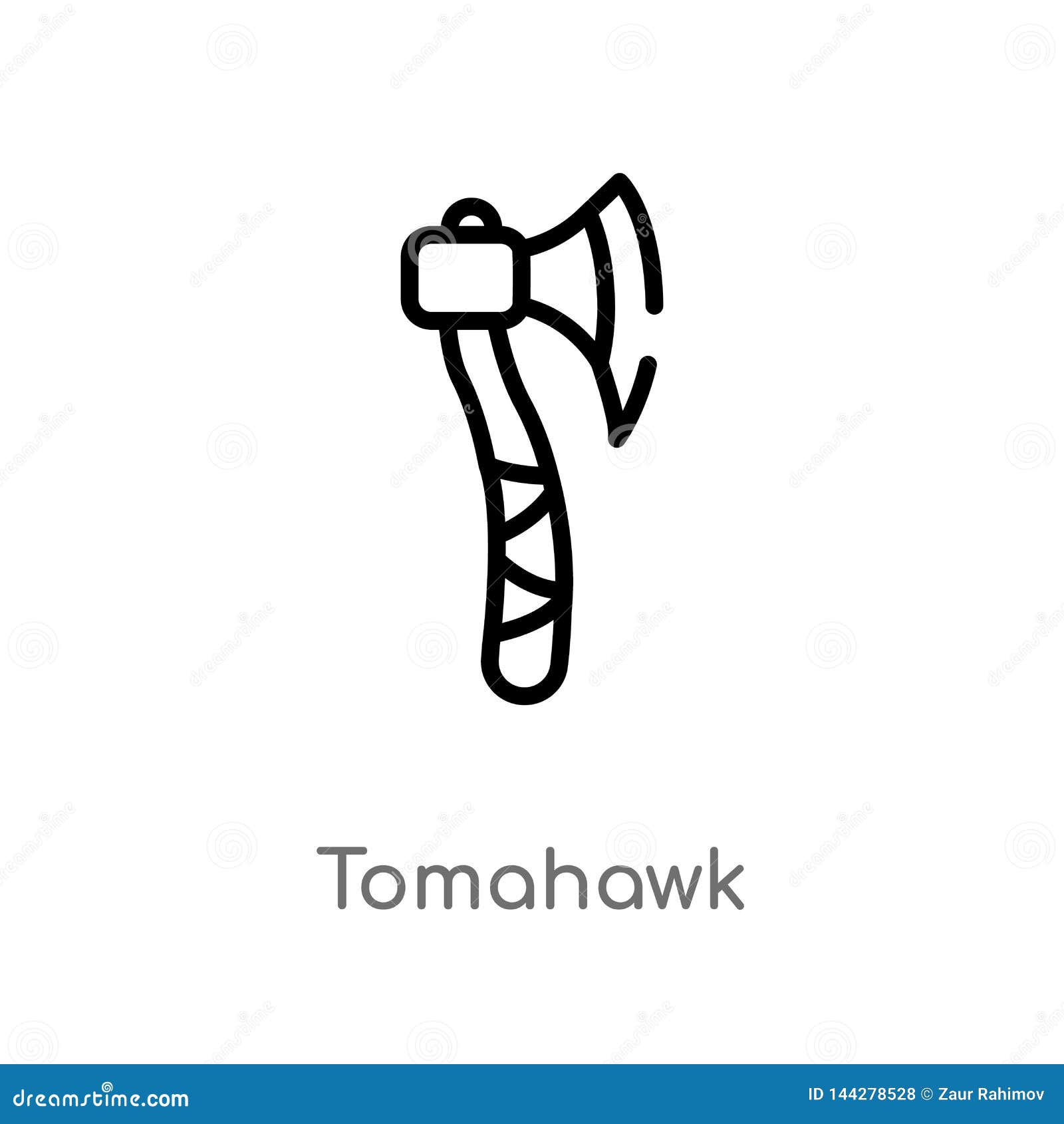 Outline Tomahawk Vector Icon. Isolated Black Simple Line Element Illustration from Wild West ...