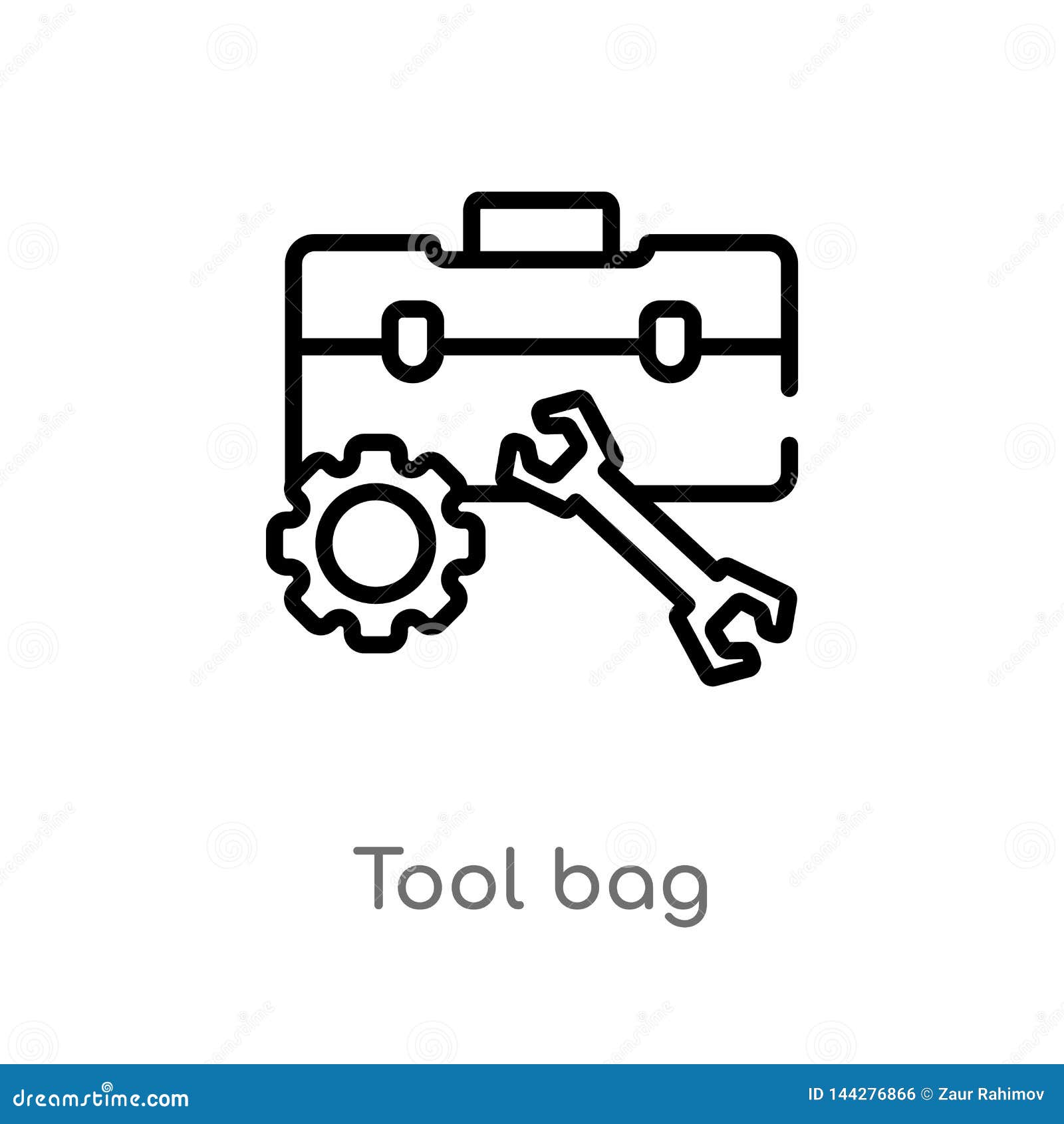 Outline Tool Bag Vector Icon. Isolated Black Simple Line Element ...