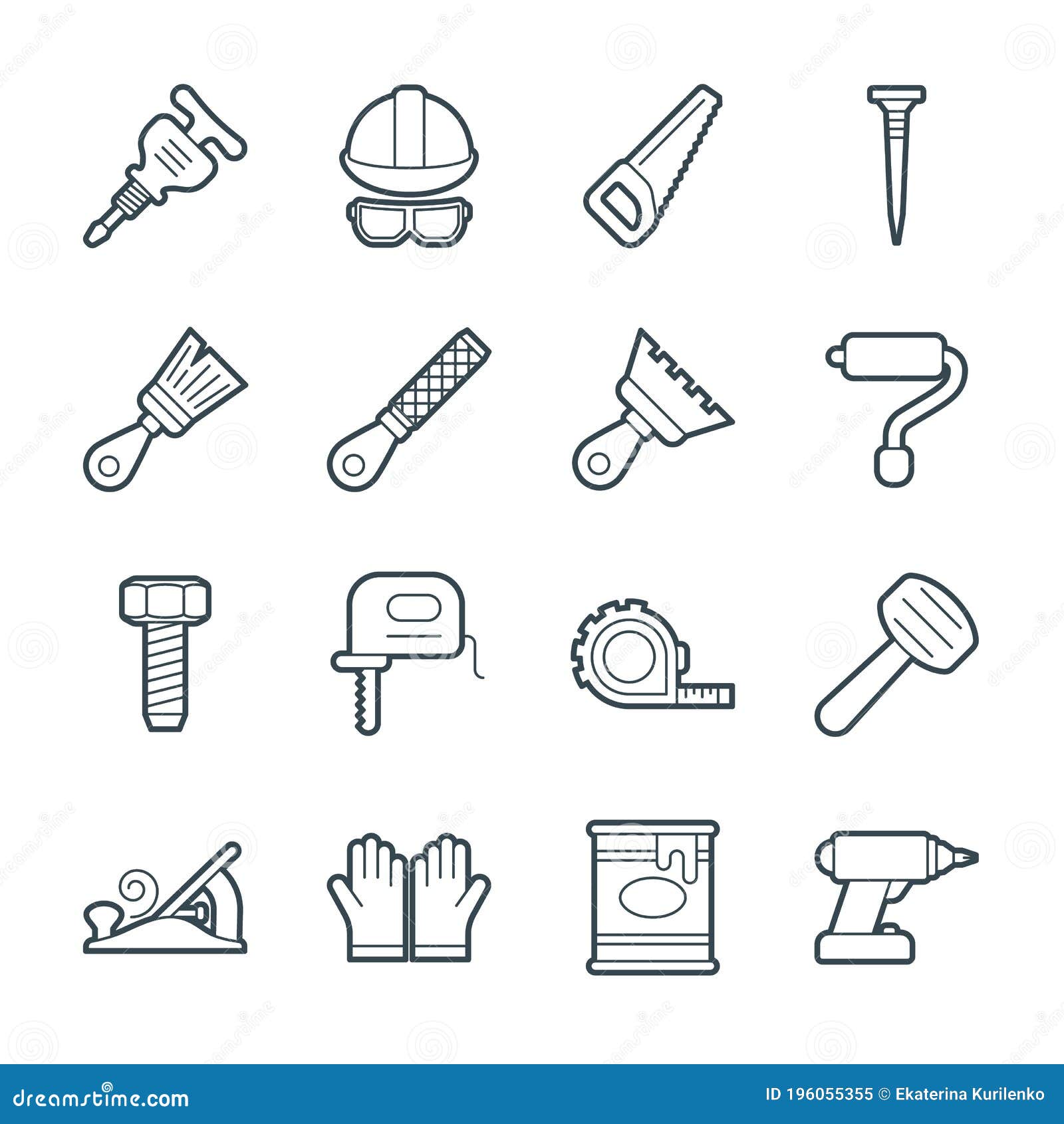Outline tools icons stock illustration. Illustration of circular ...