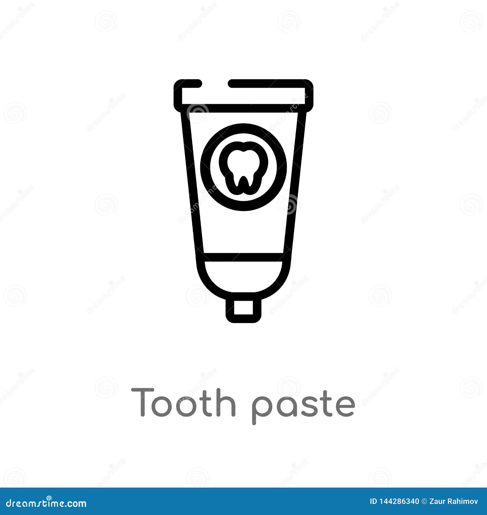 Outline Tooth Paste Vector Icon. Isolated Black Simple Line Element ...