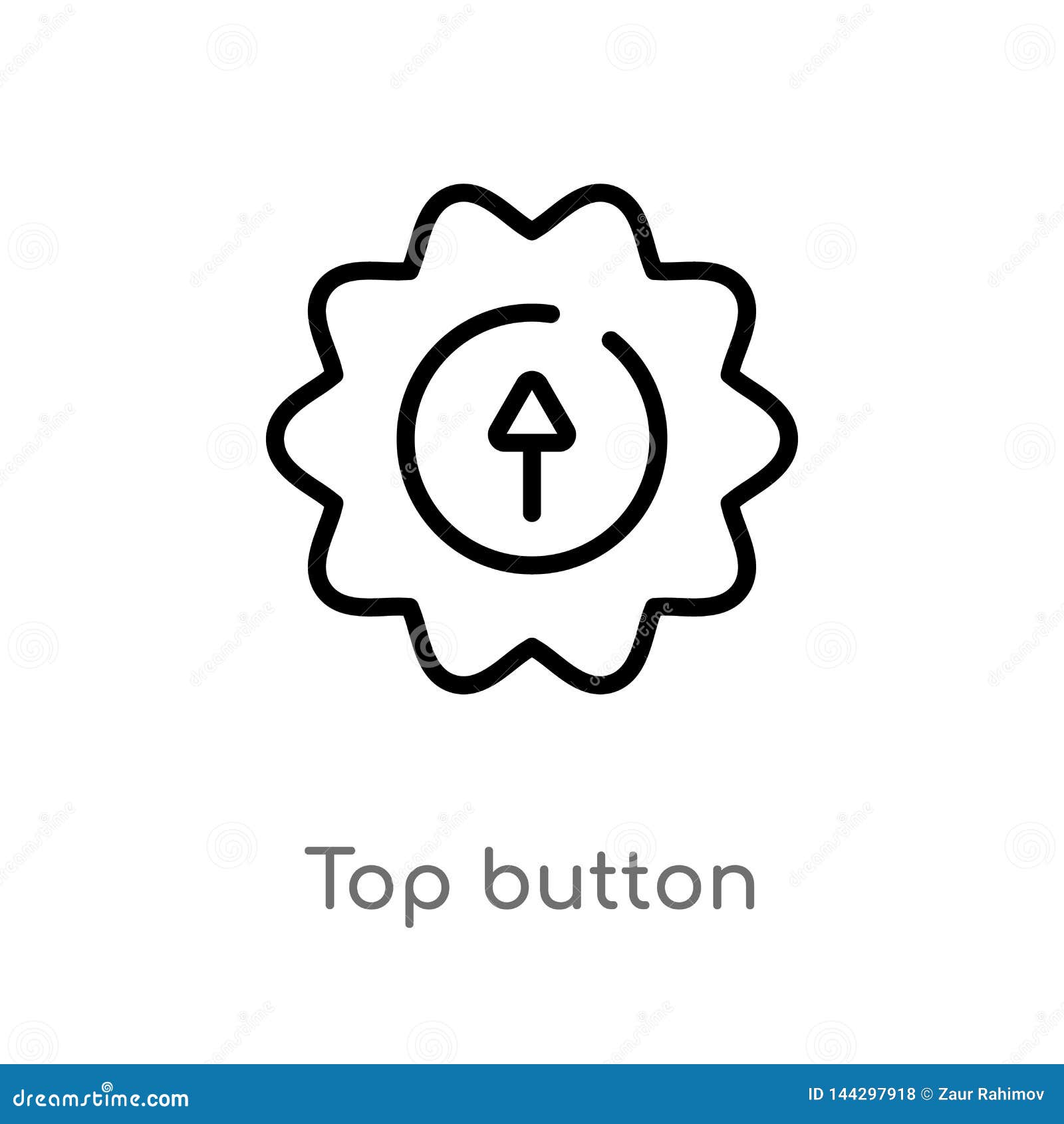 Outline Top Button Vector Icon. Isolated Black Simple Line Element ... Outline Top Button Vector Icon. Isolated Black Simple Line Element ...