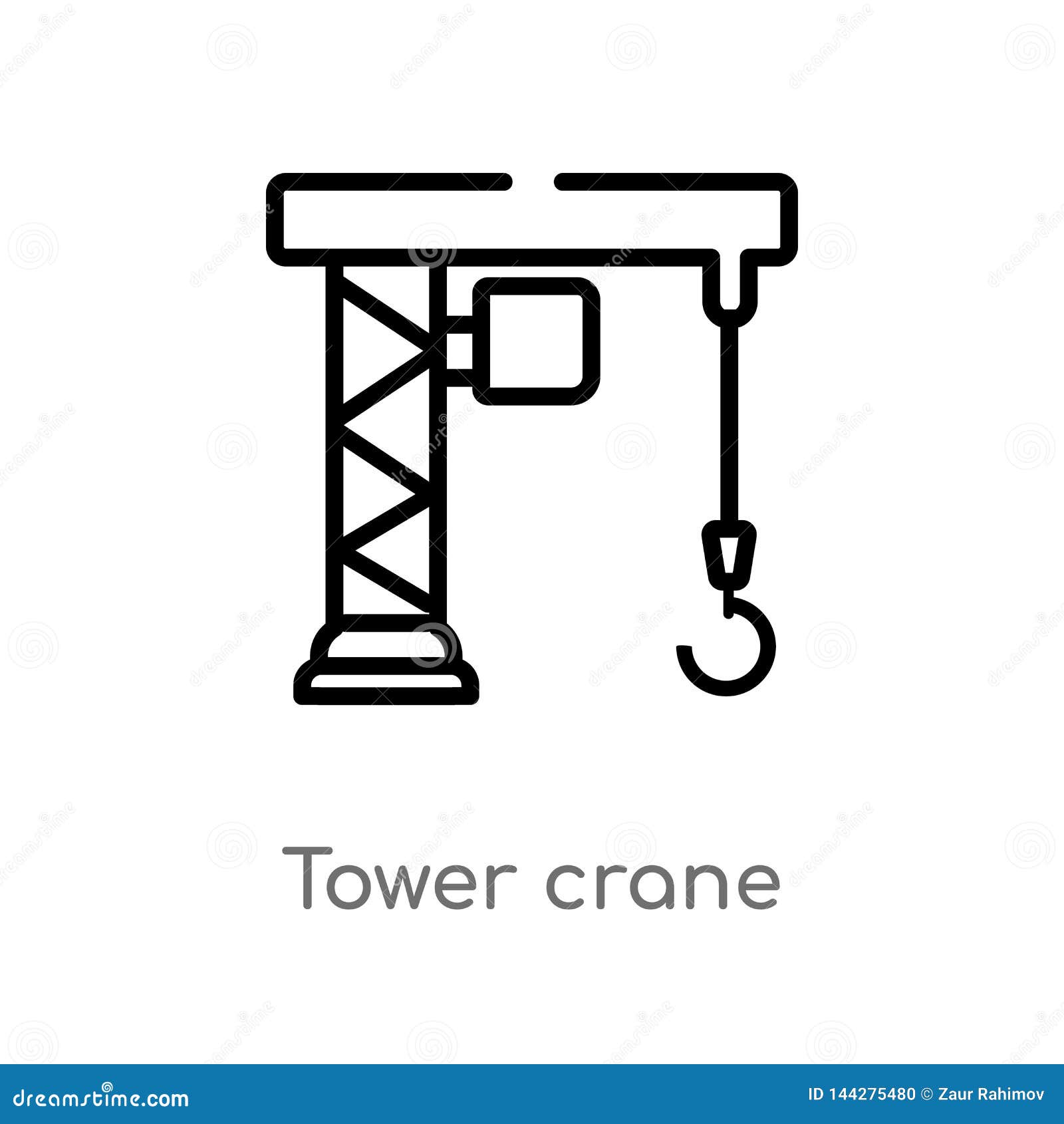 Outline Tower Freefall Vector Icon. Isolated Black Simple Line Element ...